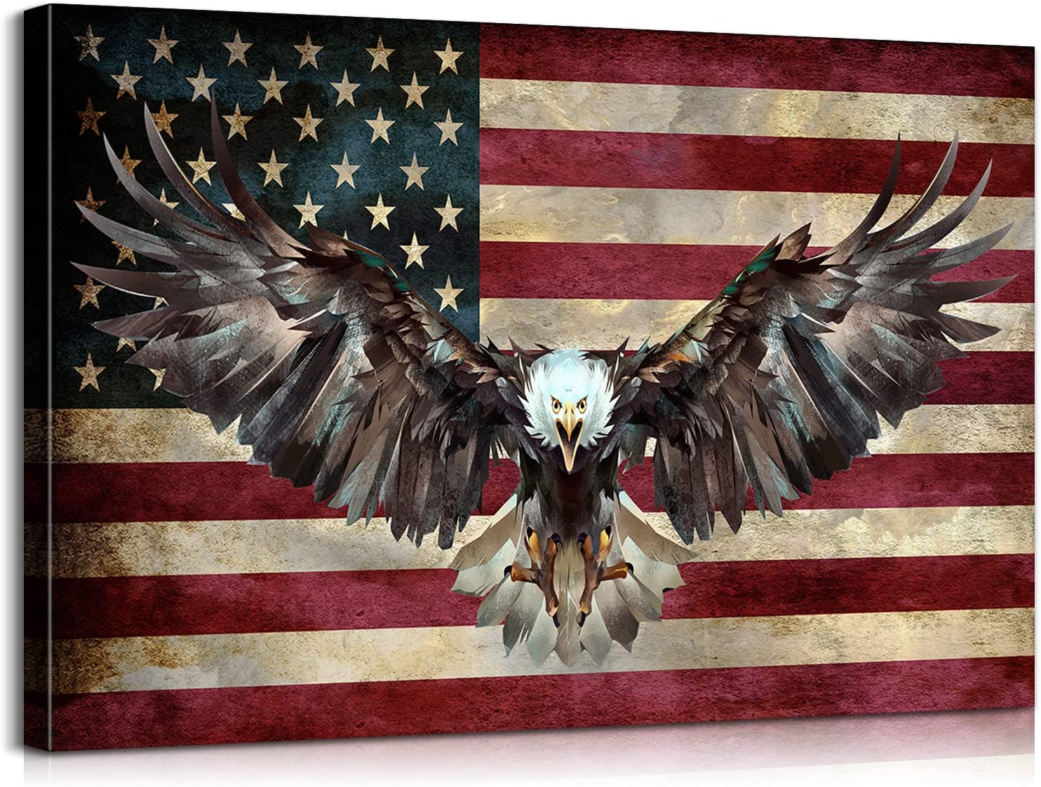 HFDF Eagles Poster American Flag Decor American Flag Wall Art Patriotic ...