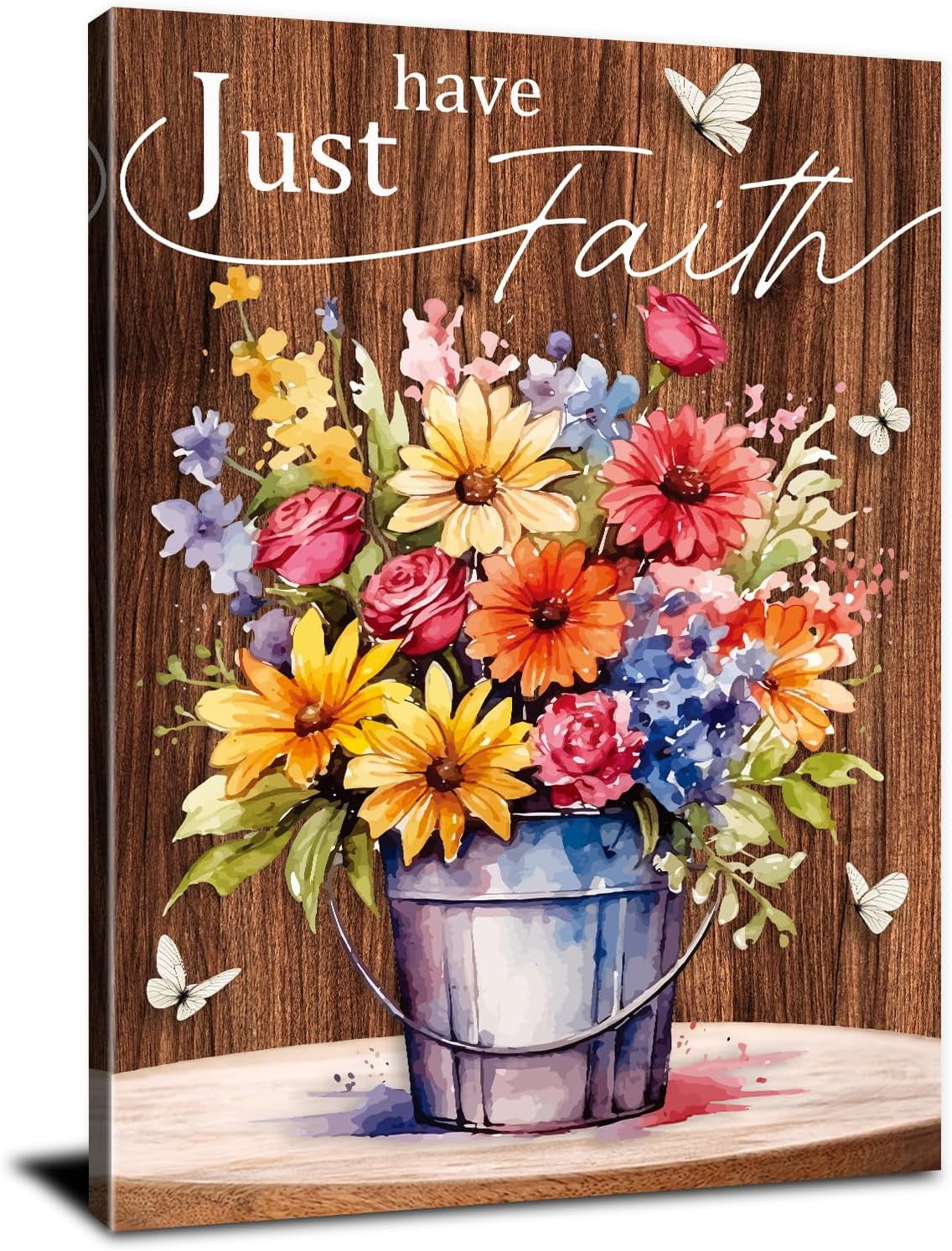 HFDF Farmhouse Bathroom Flower Wall Art Rustic Bathroom Floral Wall ...