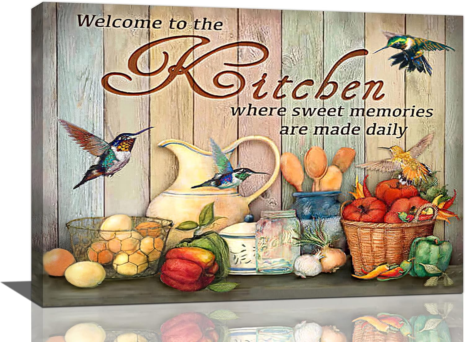 HFDF Farmhouse Kitchen Wall Art Country Pictures Wall Decor Rustic ...