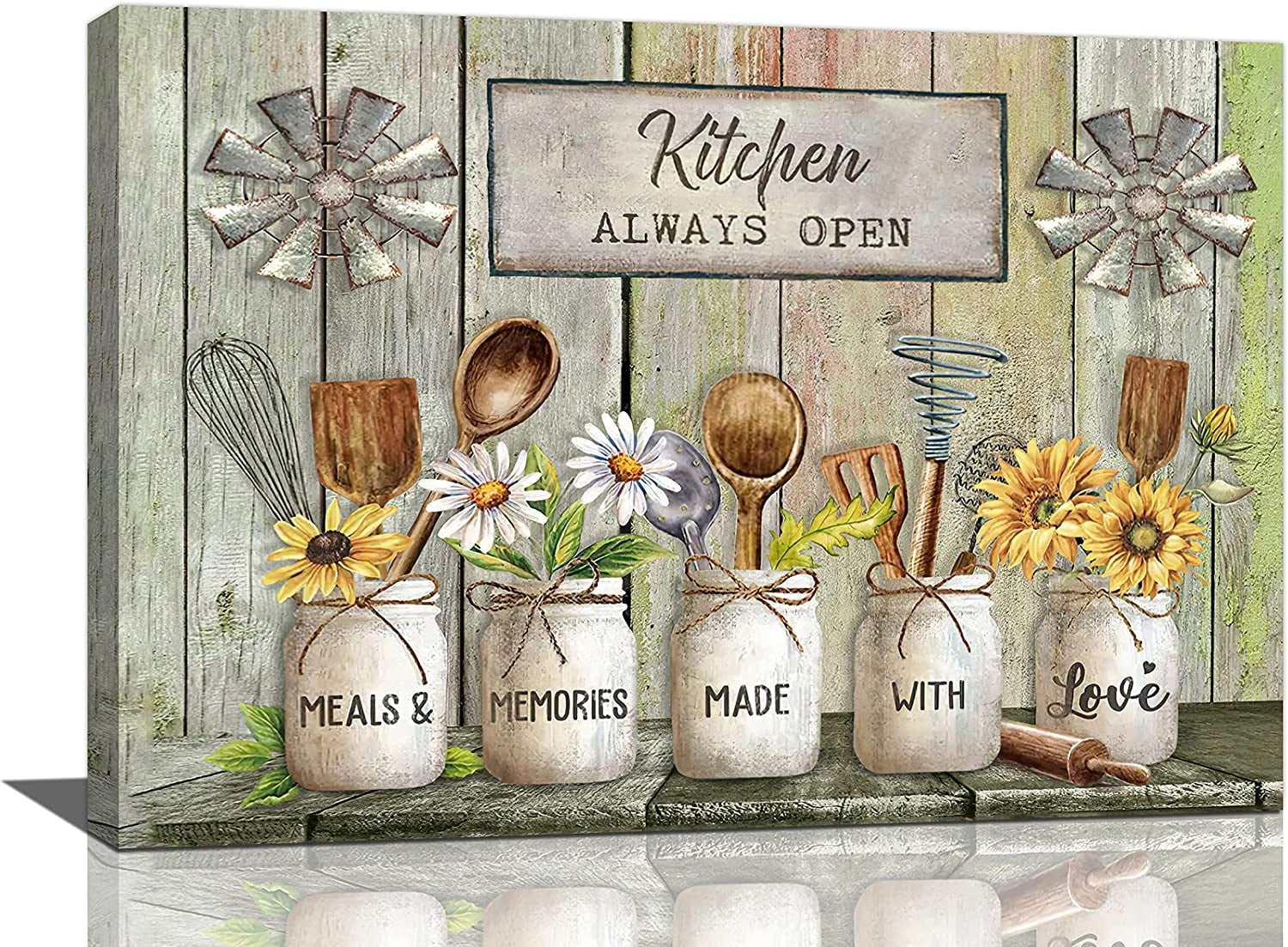 HFDF Farmhouse Kitchen Wall Art Country Tableware Pictures Wall Decor ...