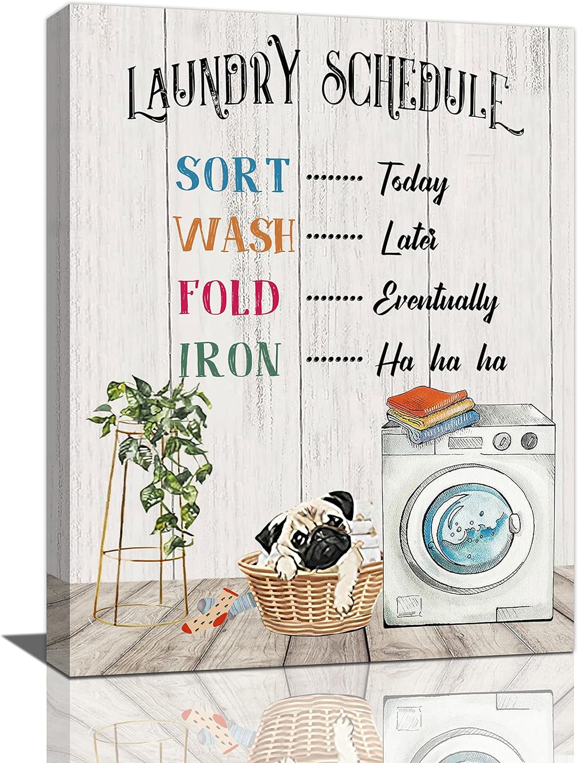 HFDF Farmhouse Laundry Wall Art Room Decor Canvas Country Schedule ...