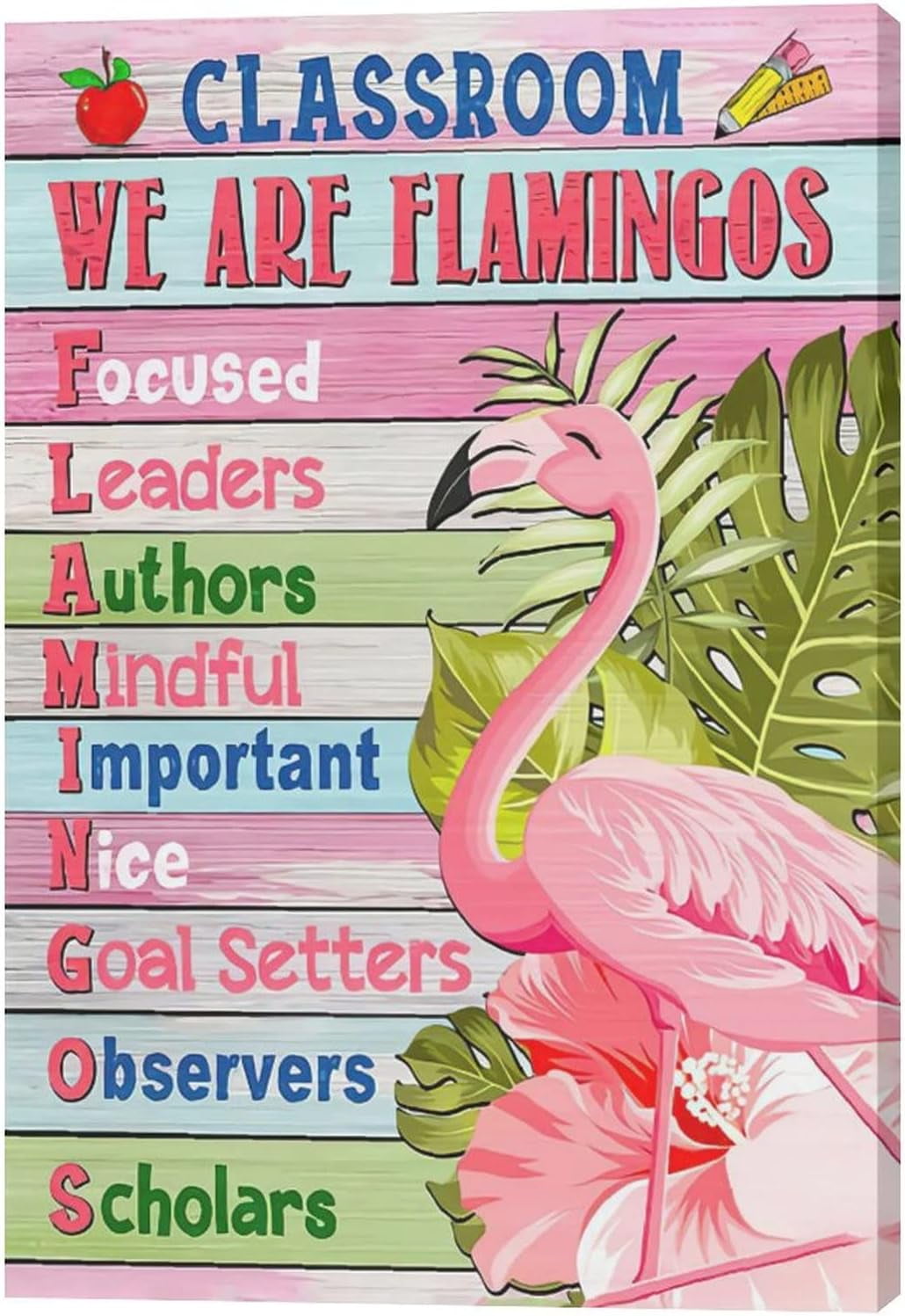 HFDF Flamgo Wall Art Summer Tropical Flamgo Pictures Canvas Prts Wall ...