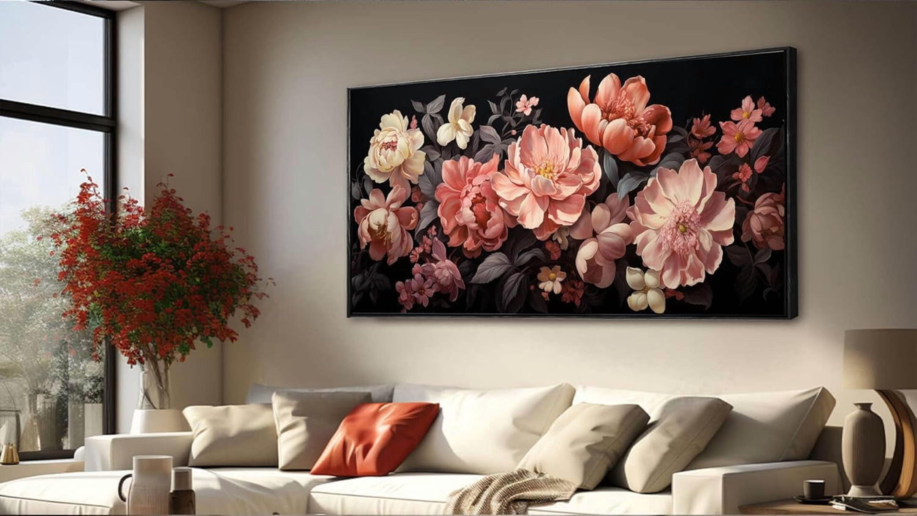 HFDF Flower Wall Decor Pk and White Botanical Patg Home Decor Aesthetic ...