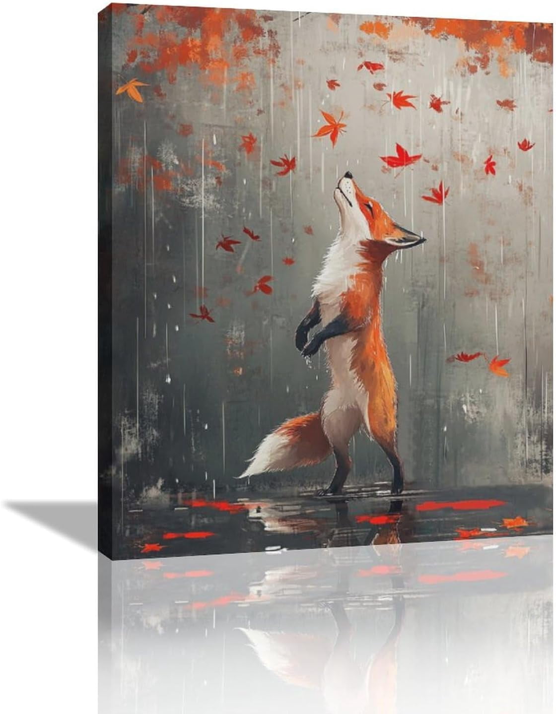 HFDF Fox Canvas Wall Art Fall Pictures Wall Decor Animals Prints ...