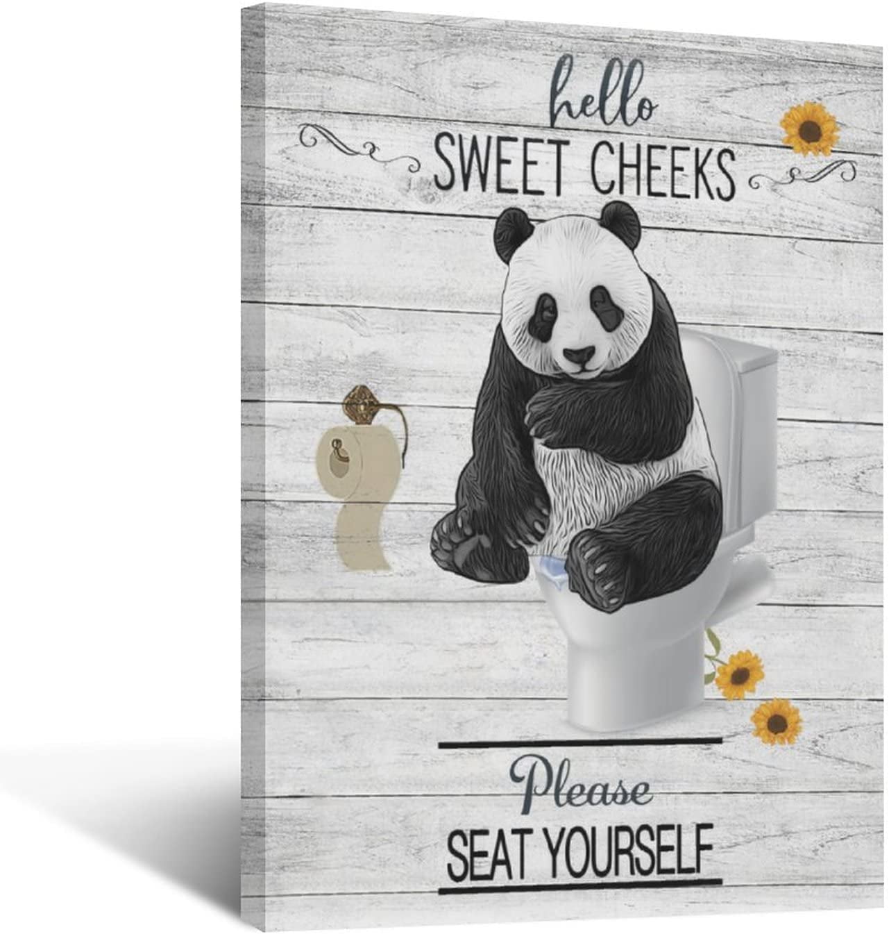 HFDF Funny Panda Bathroom Wall Art Pictures Decor Cute Animal on Toilet ...