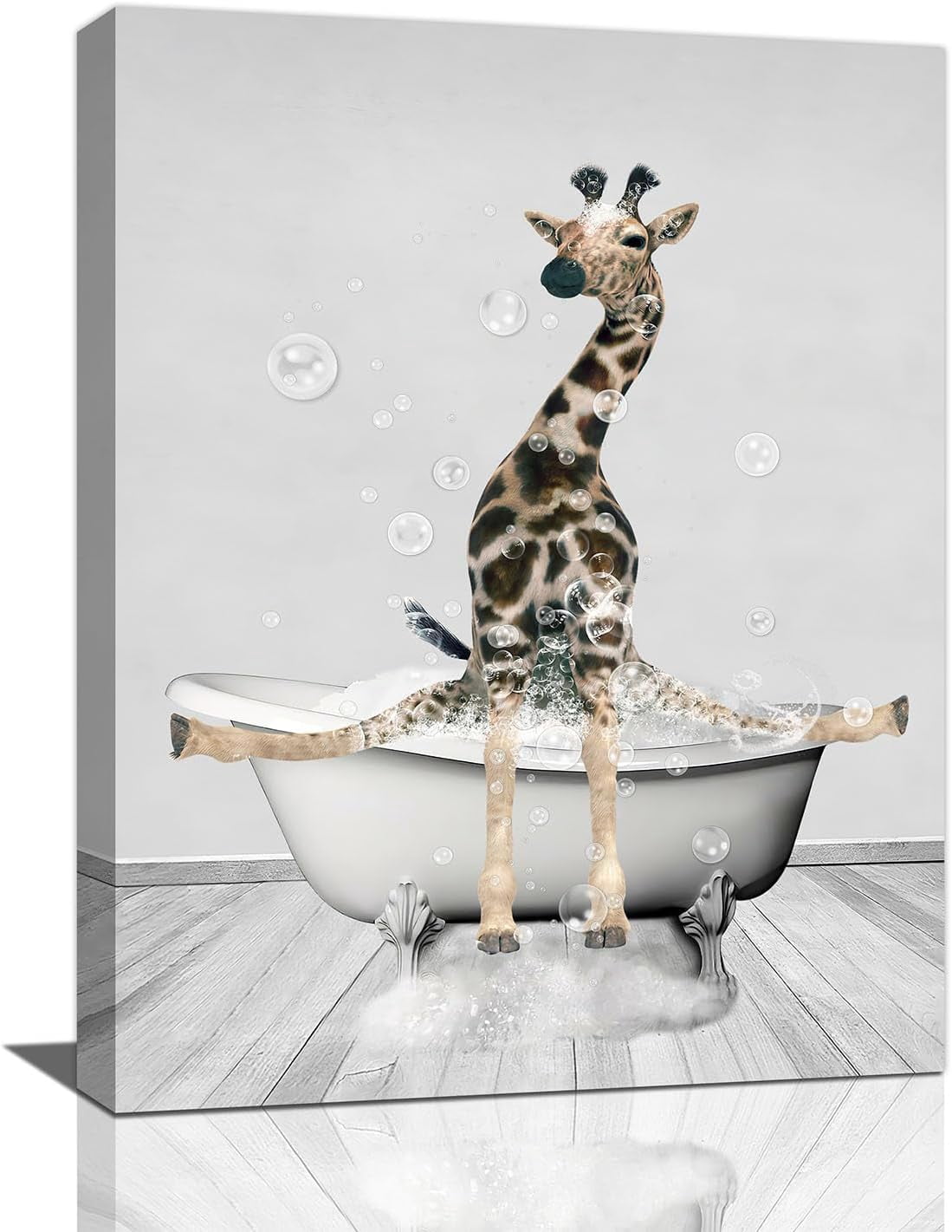 HFDF Giraffe Decor Wall Art, Funny Animal Bathroom Pictures Wall Decor ...