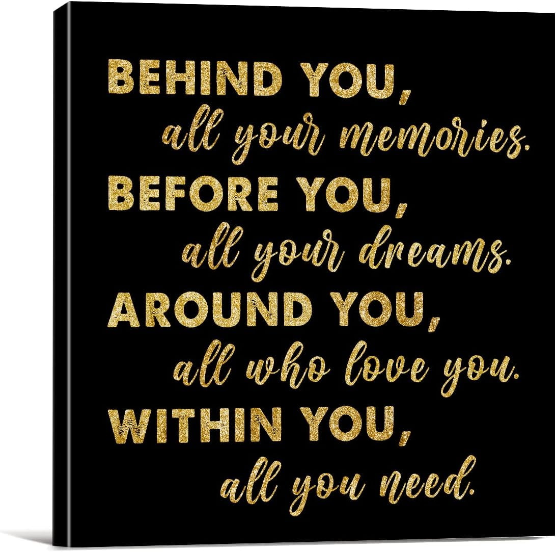 HFDF Graduation Quote Canvas Prts Wall Art Decor Desk Sign Positive ...