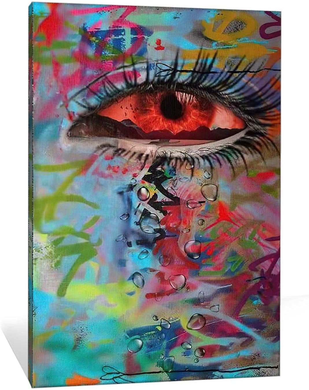 HFDF Graffiti Canvas Wall Art, Colorful Eyes Print Pictures, Street Art ...