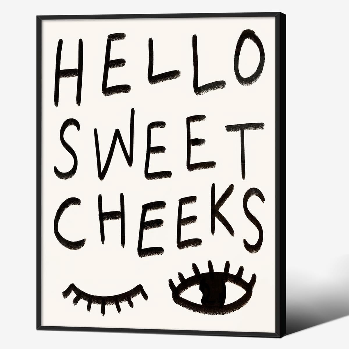 HFDF Hello Sweet Cheeks Poster Funny Cute Bathroom Signs Canvas Wall ...