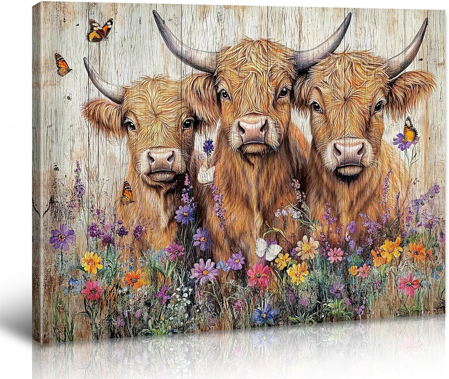 HFDF Highland Cow Wall Art Farmhouse Pictures Wall Decor Western ...