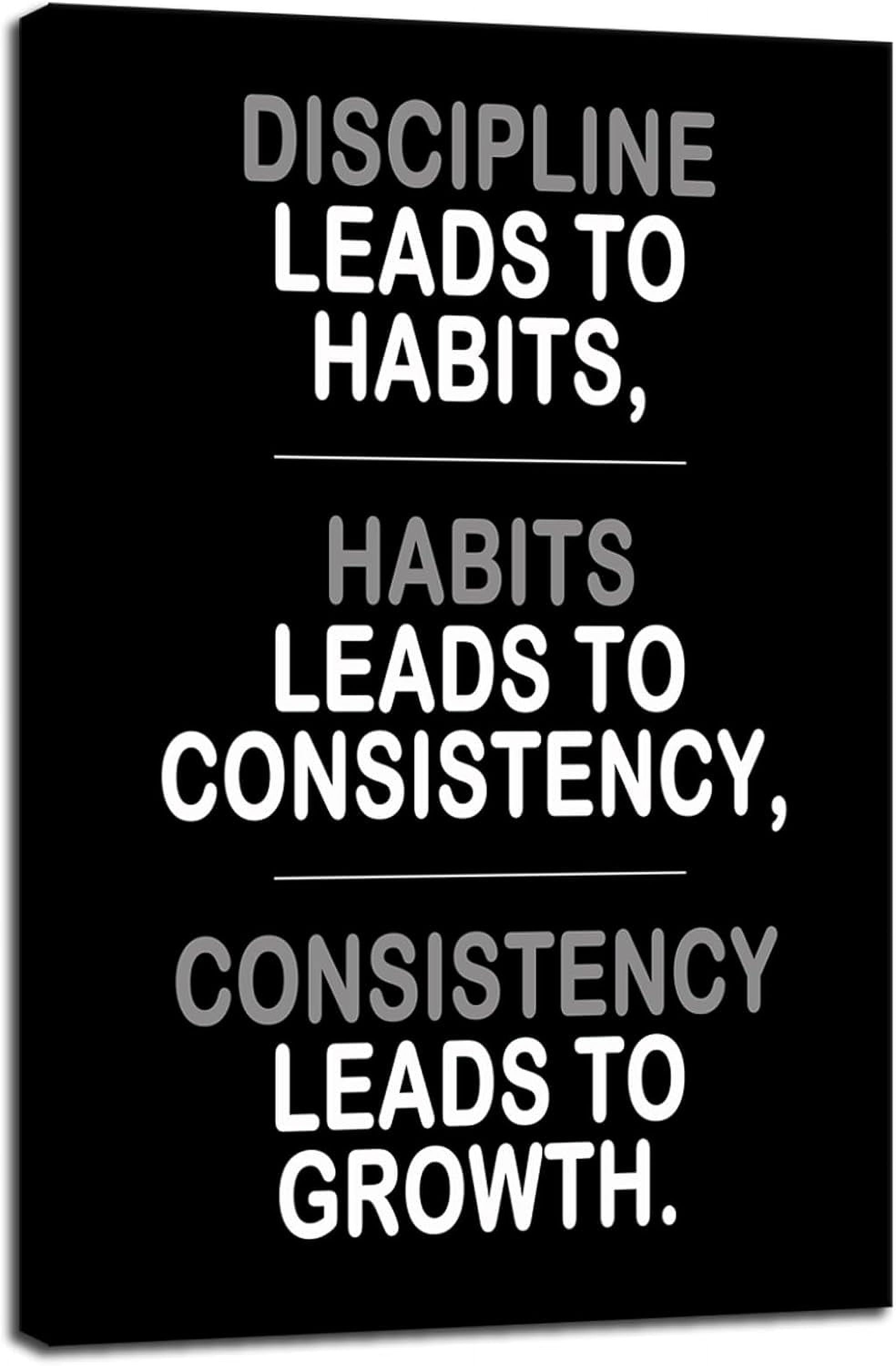 HFDF Inspirational Canvas Office Print Wall Art Discipline Habits ...