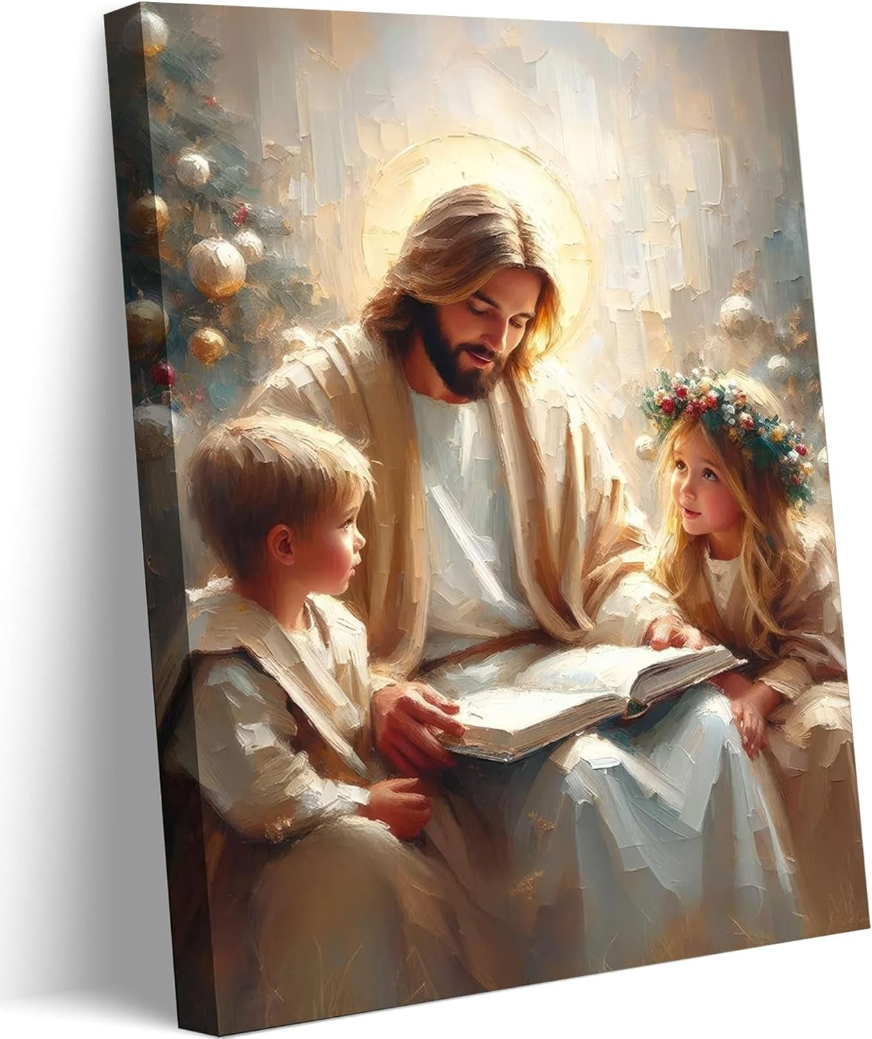 HFDF Jesus With Children Canvas Wall Art Jesus Garden Teaching Children ...