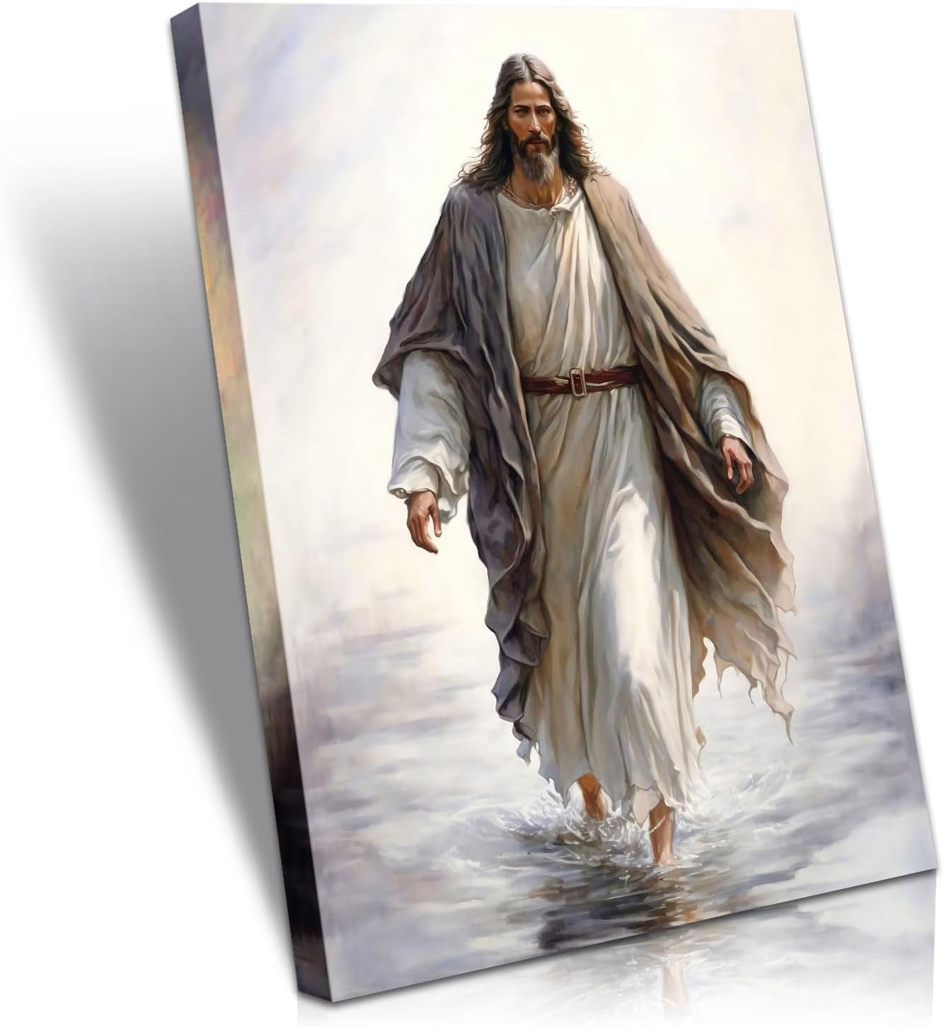 HFDF Jesus Wall Art Jesus Decor Walkg The Water Canvas Christian ...