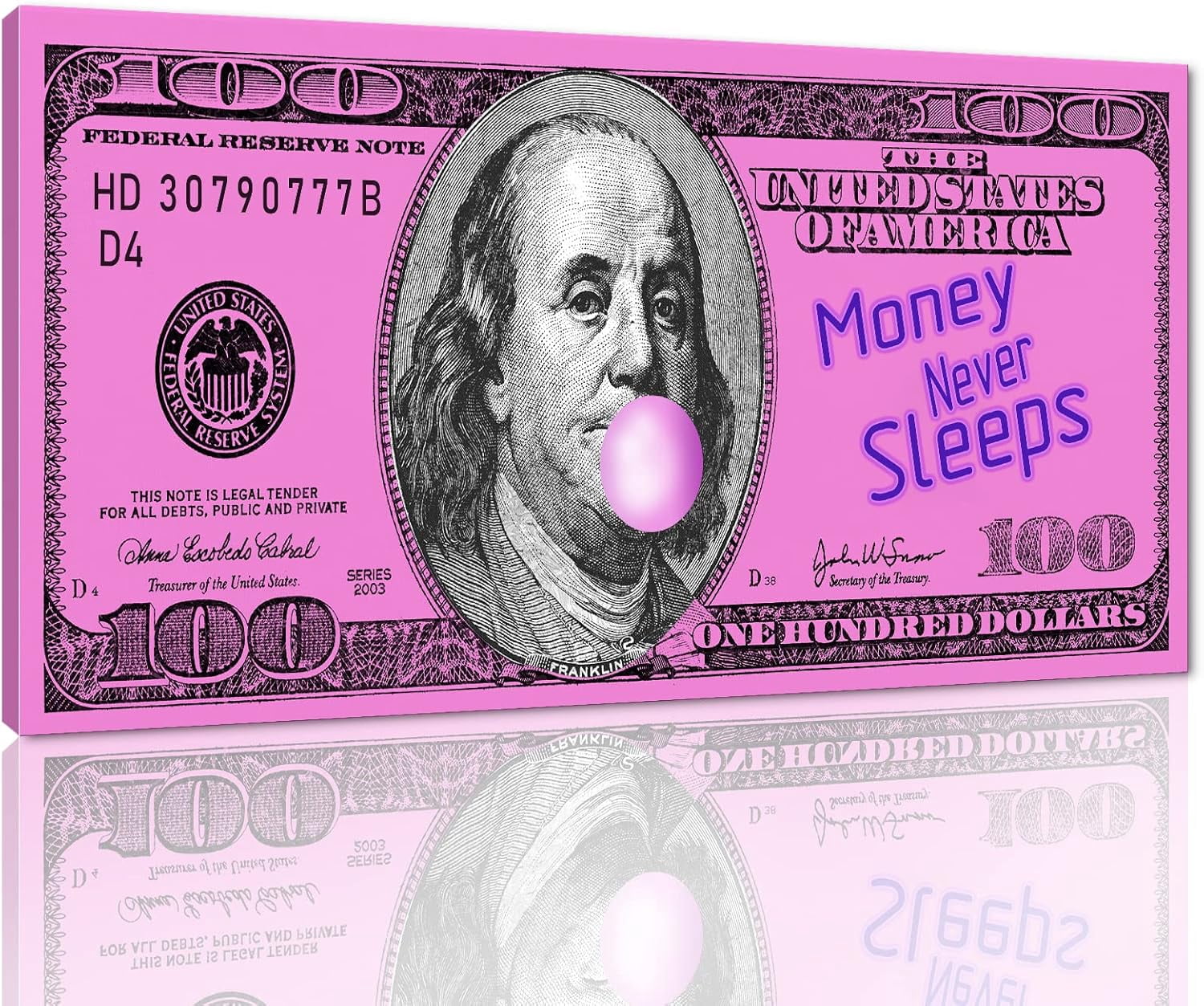 HFDF Large 1 Big Panel Motivational Money Art Prt Dollars Canvas Office ...