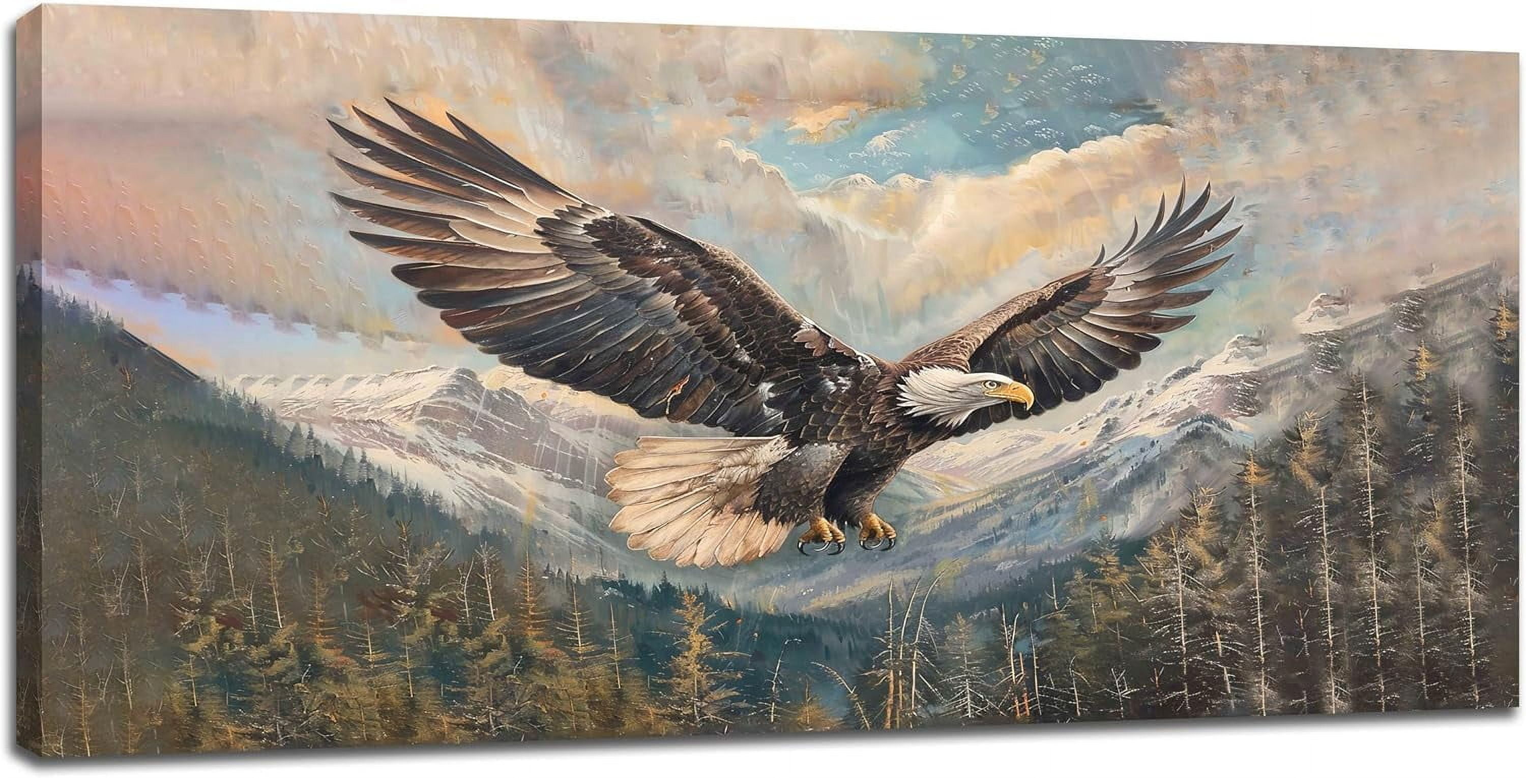 HFDF Large Bald Eagle Wall Art American Flying Eagle Pictures Wall ...