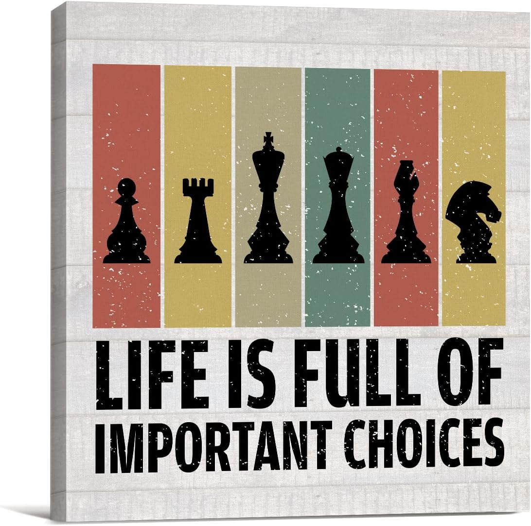 HFDF Life is Full of Important Choices Chess Canvas Prts Wall Art Decor ...
