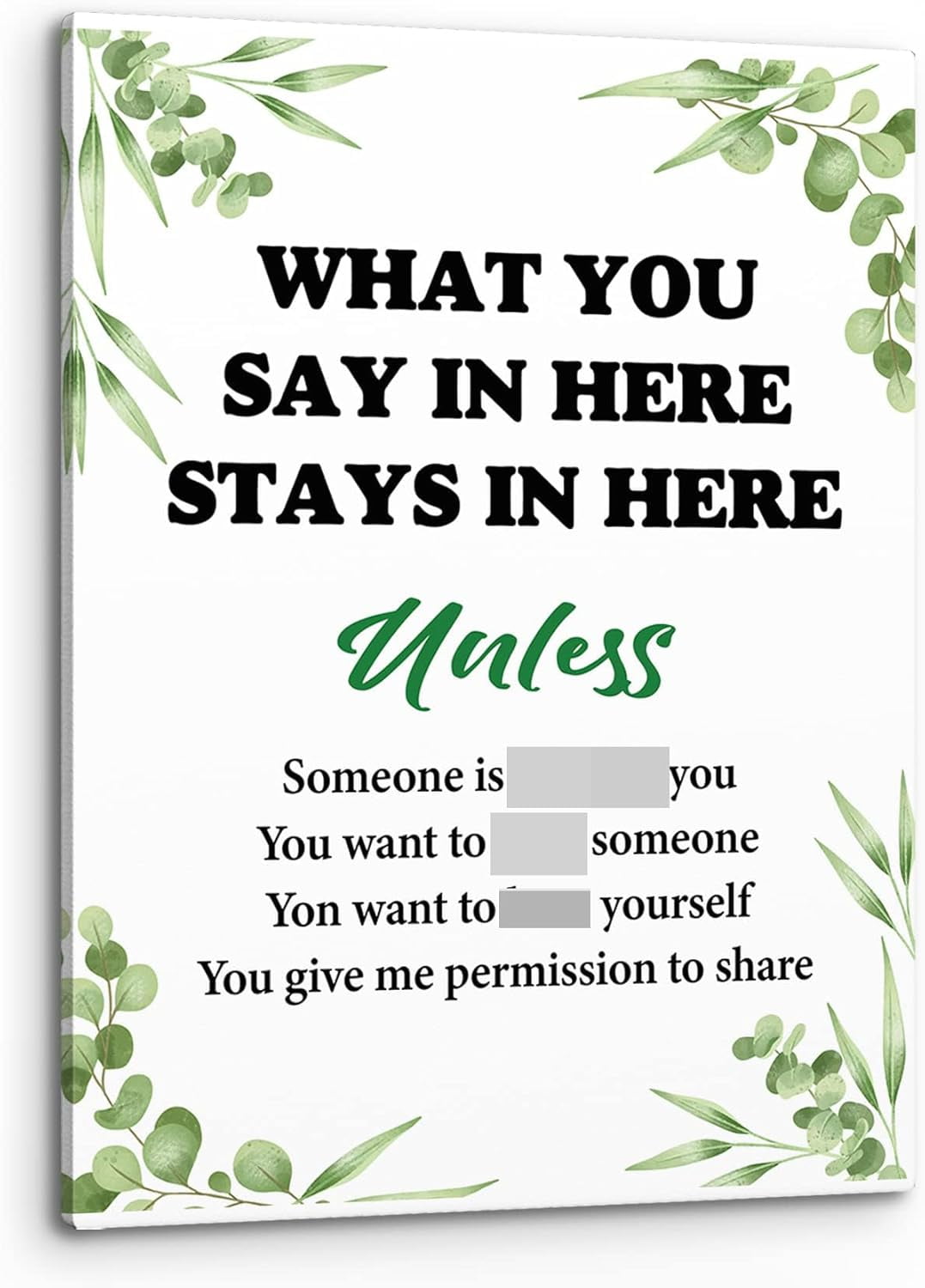 HFDF Mental Health Quote What You Say Here Stays Here Wall Art ...