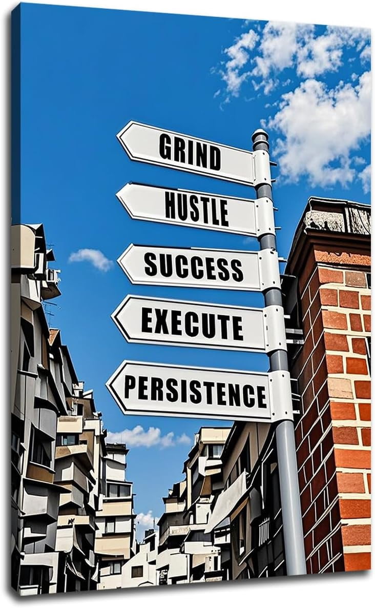 HFDF Motivational Quotes Canvas Wall Art spirational Street Sign Quotes ...