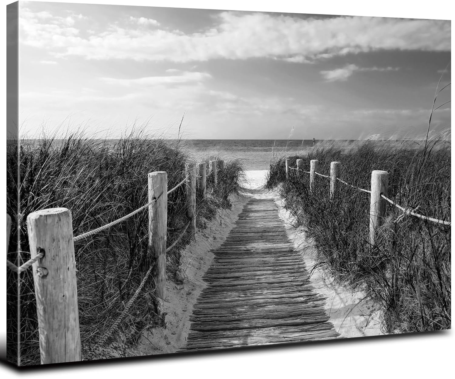 HFDF Nature Beach Picture Wall Art Black and White Ocean Picture Photo ...