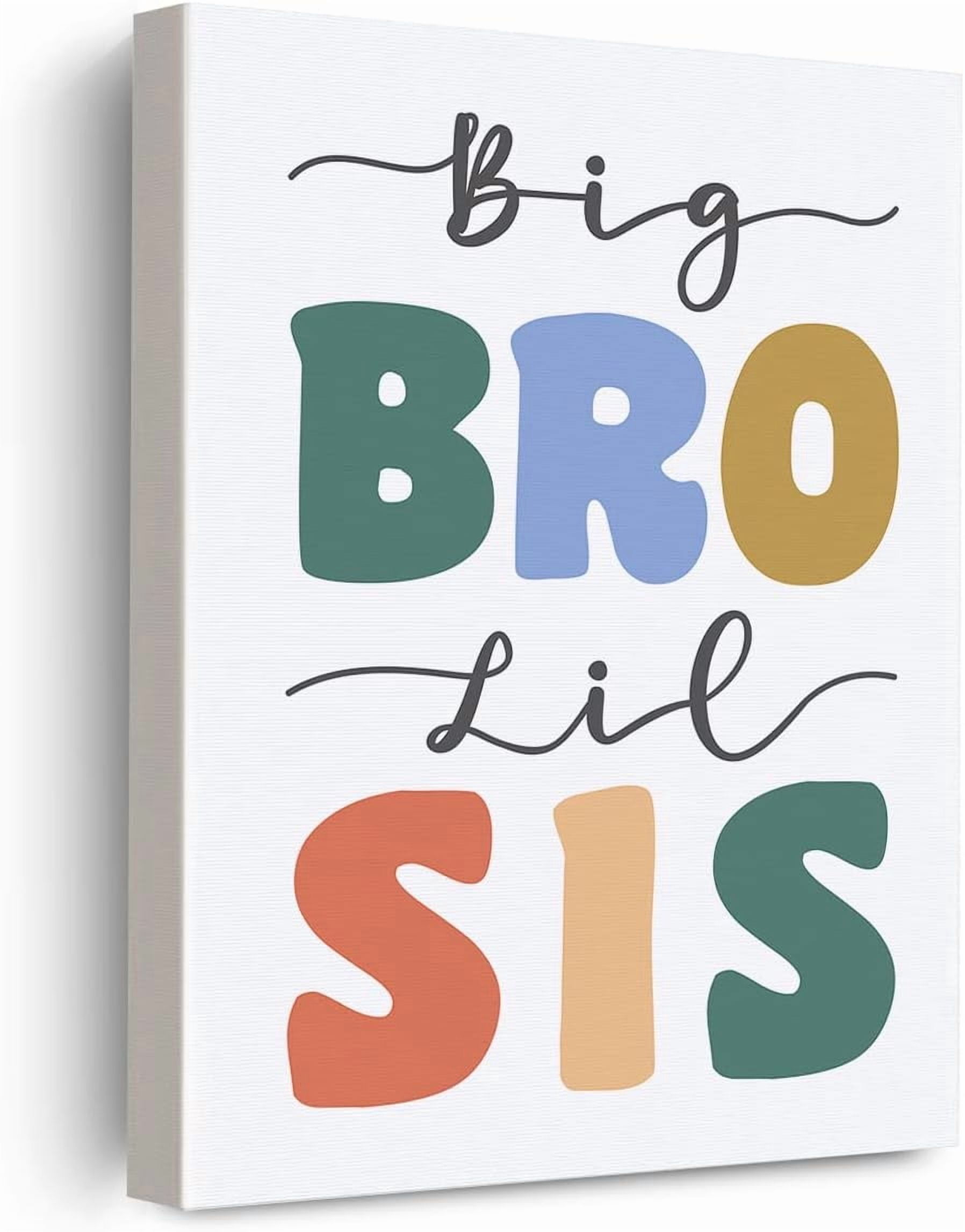 HFDF Nursery Big Bro Lil Sis Canvas Poster Patg Kids Room Wall Art ...
