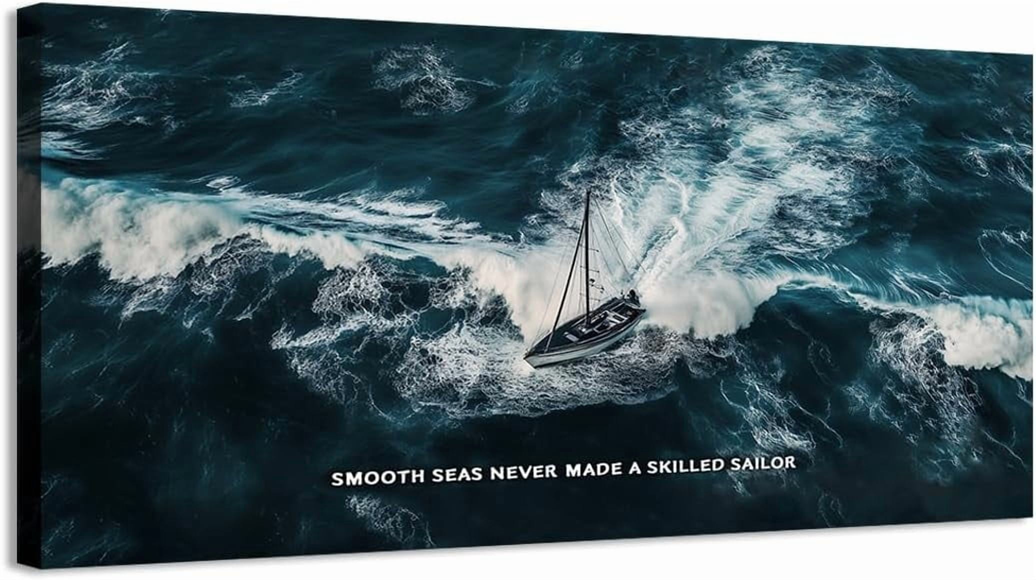 HFDF Ocean Motivational Canvas Wall Art, spirational Sea Famous Quote ...