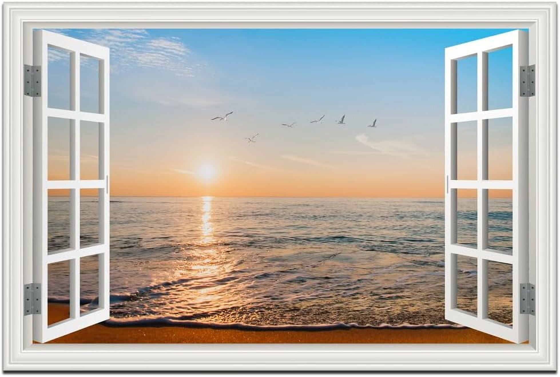 HFDF Ocean Wall Art Pictures Decor for Living Room Beach Birds Theme ...