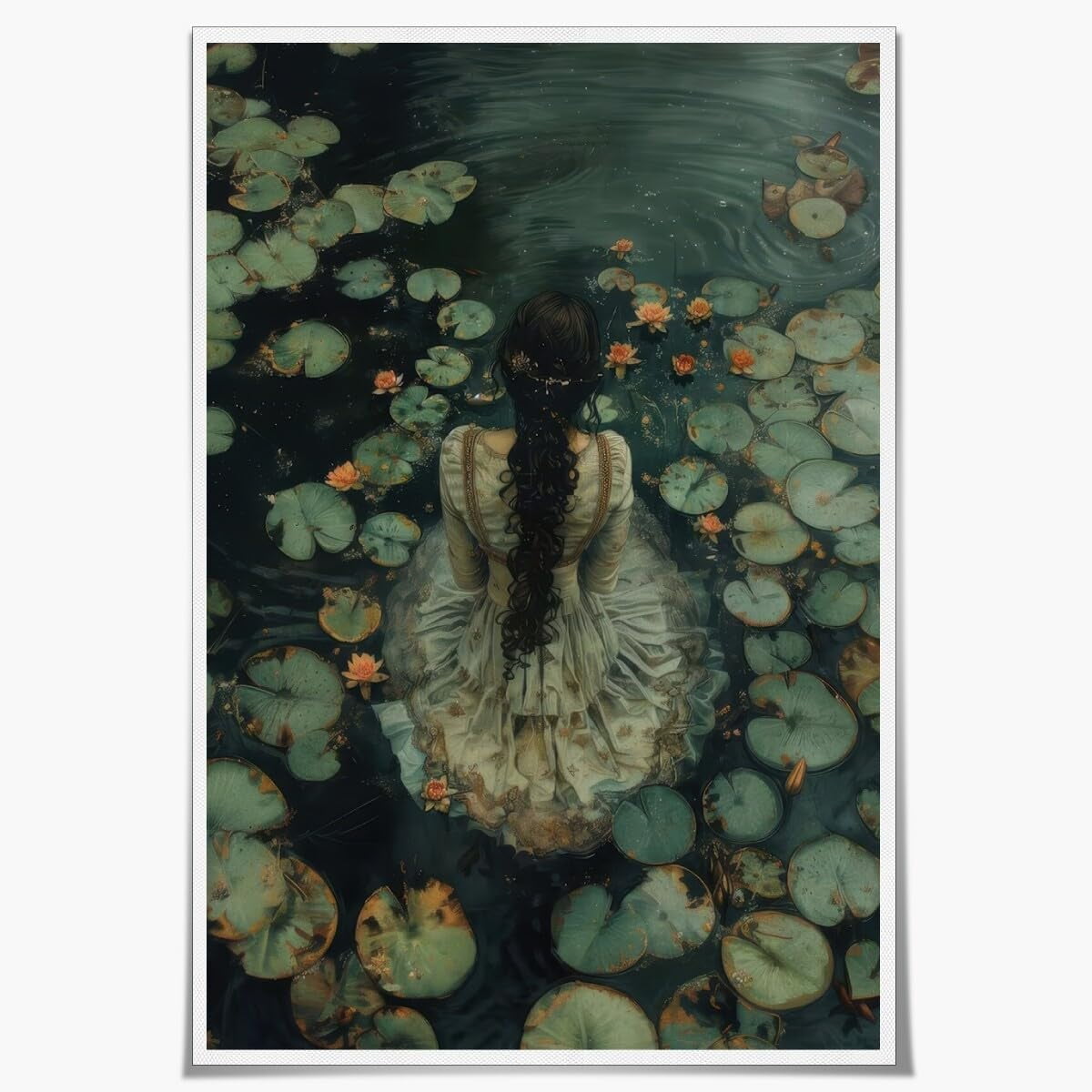 HFDF Ophelia Dark Academia Prt poster - Girl the water lily Moody ...