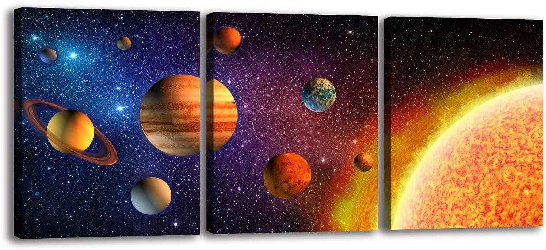 HFDF Outer Space Canvas Wall Art Planet Posters & Prints Artwork ...