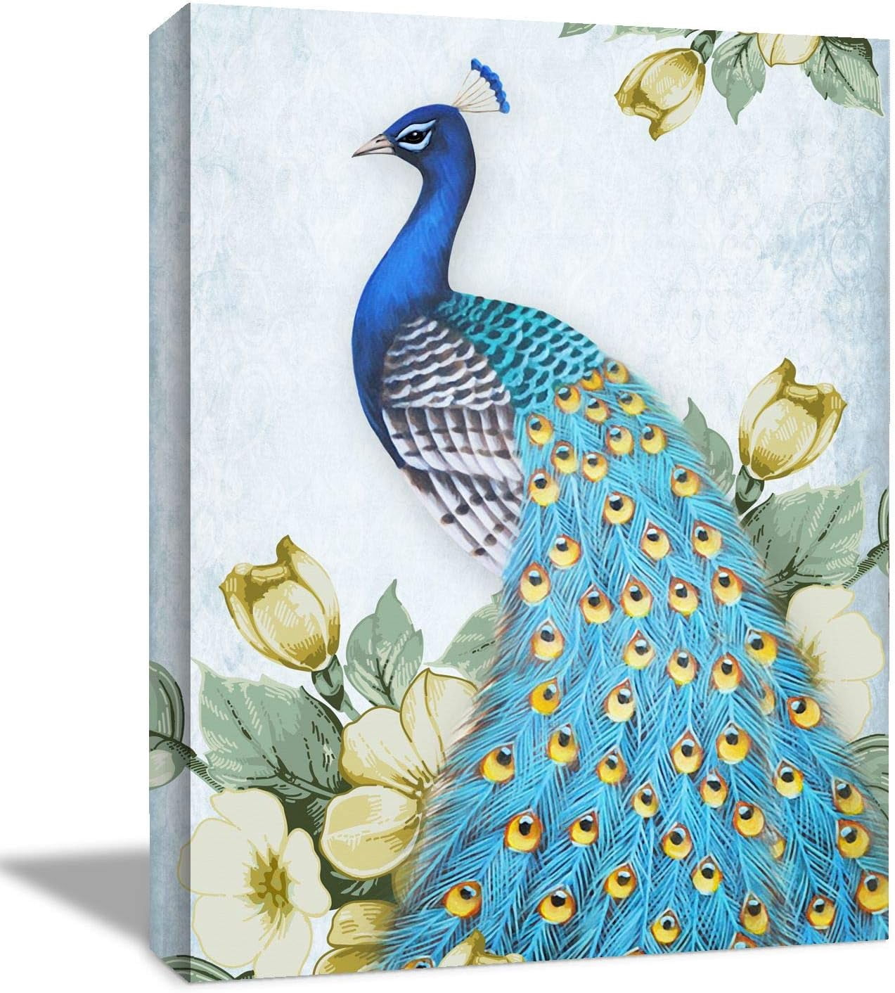 HFDF Peacock Wall Art - Colorful Peacock Canvas Bird Painting - Modern ...