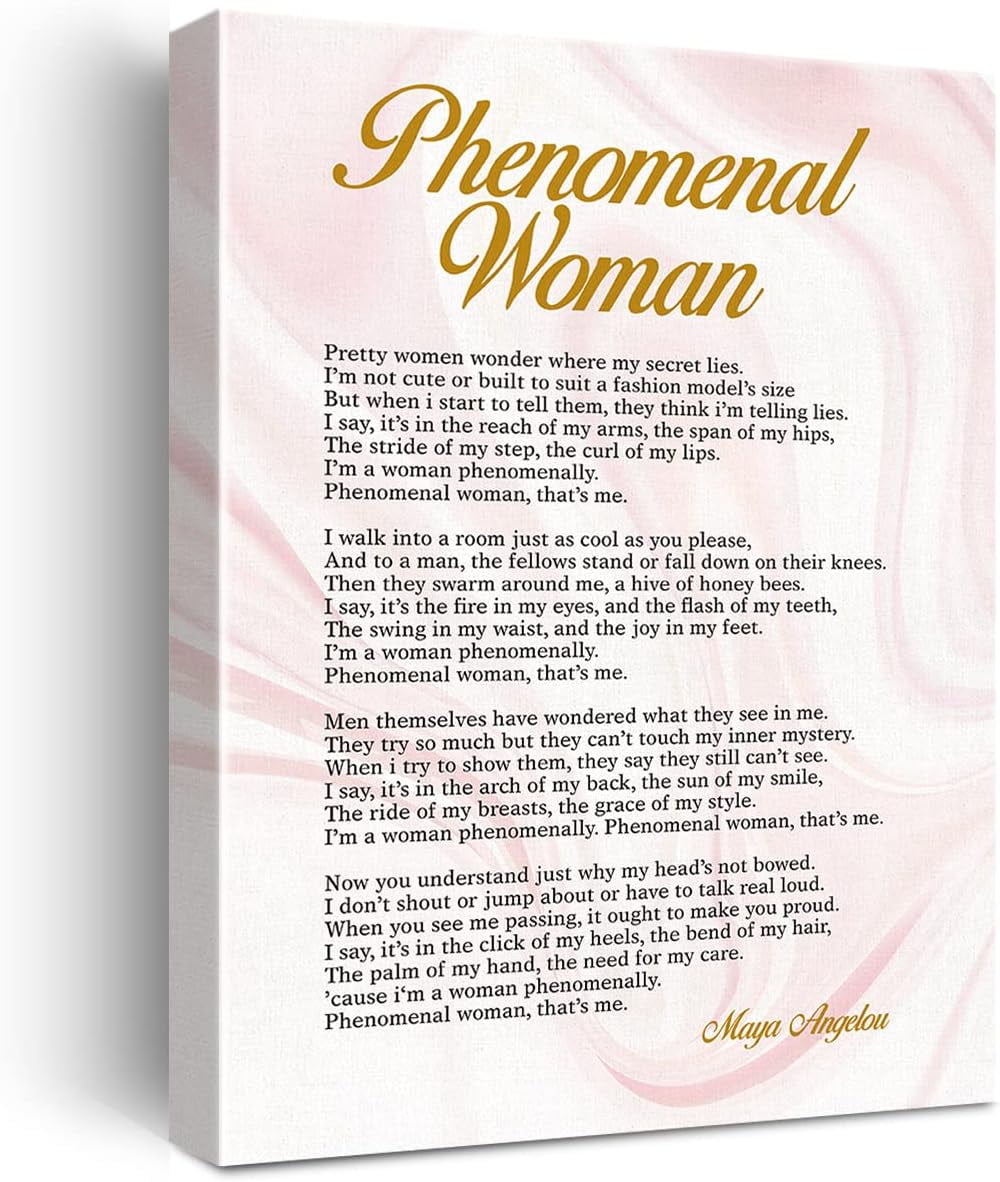 HFDF Phenomenal Woman Poem Print Positive Literaty Paintings Canvas ...