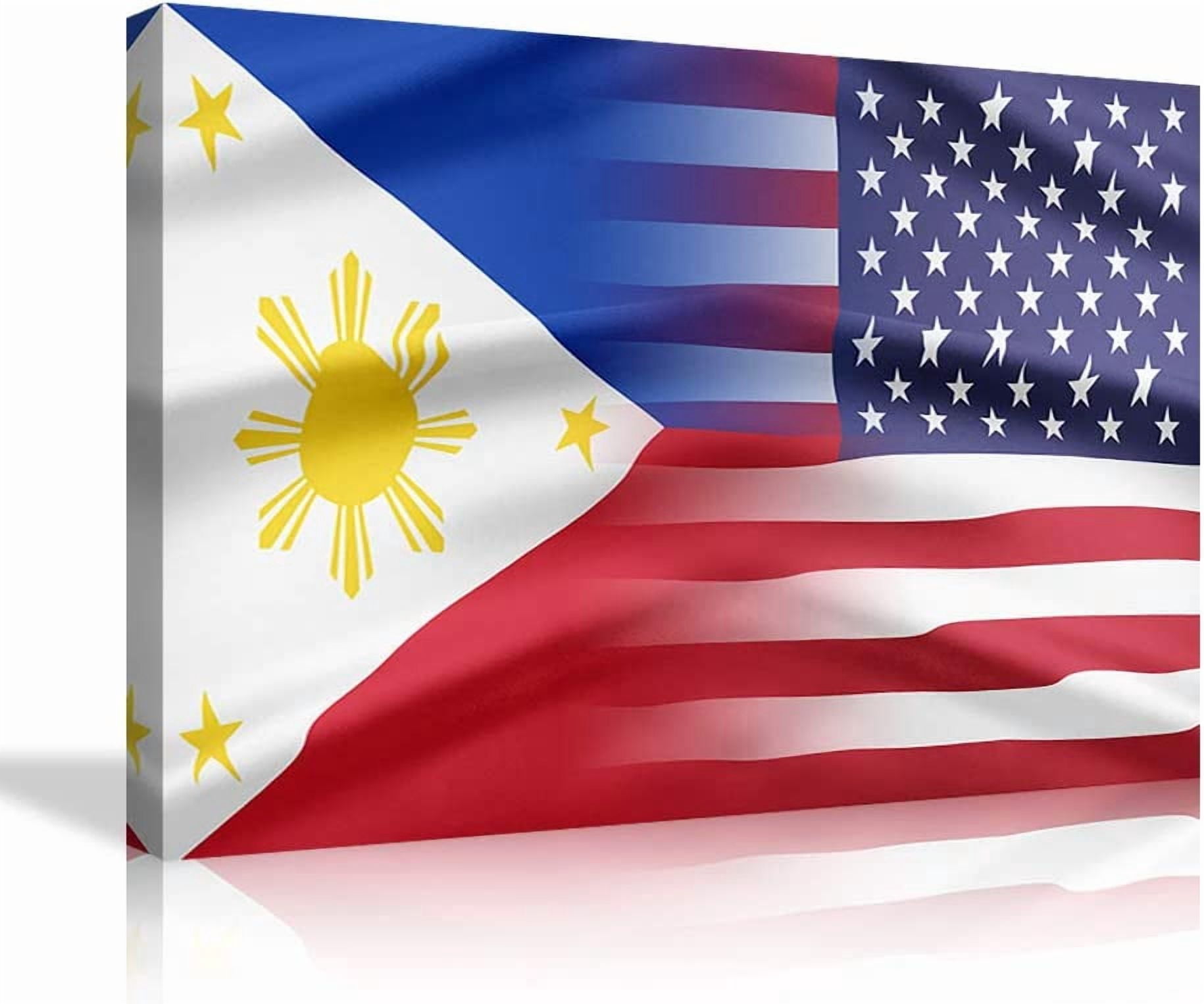 HFDF Philippes and USA Flag Wall Art Canvas Prts Filipo Philippe ...