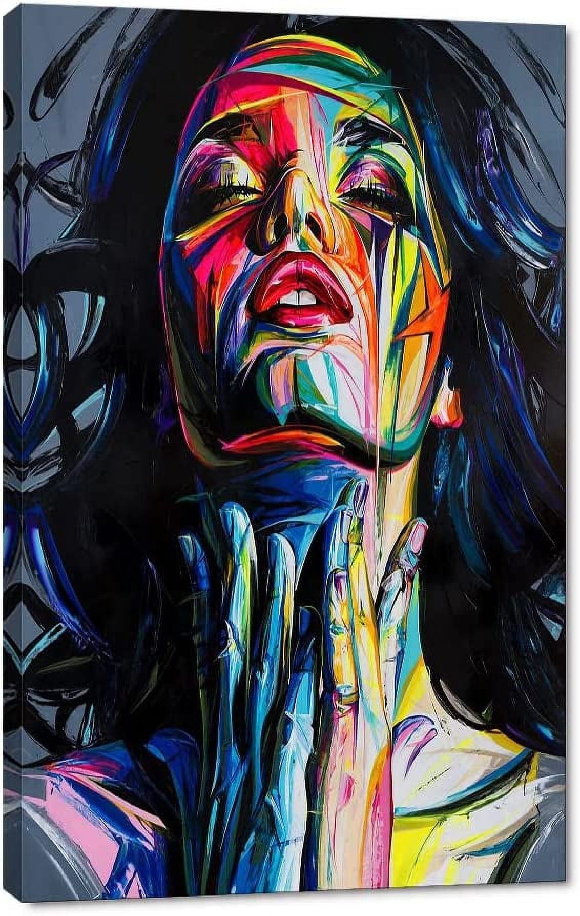HFDF Pop Art Banksy Street Art Colorful Graffiti Print Picture Woman ...