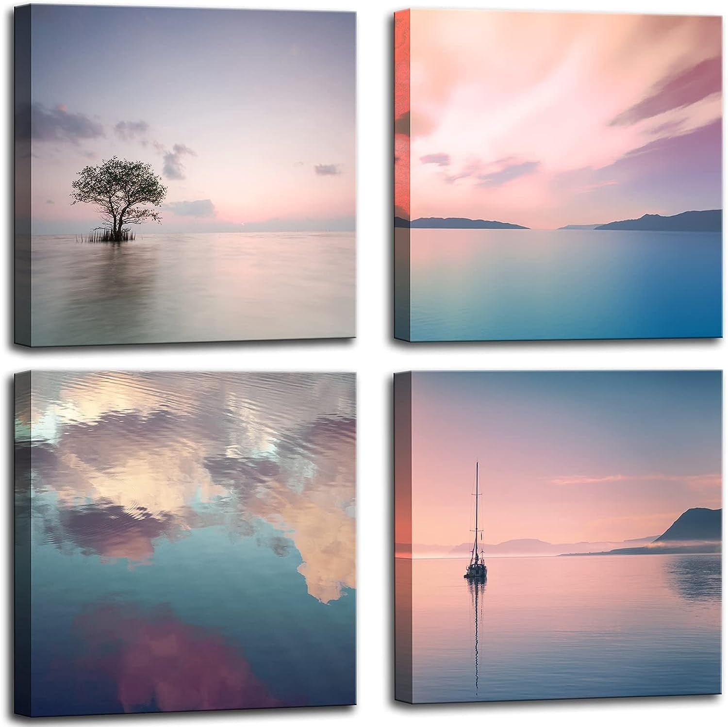 HFDF Romantic Sunset Beach Canvas Wall Art Ocean Pictures Prints ...