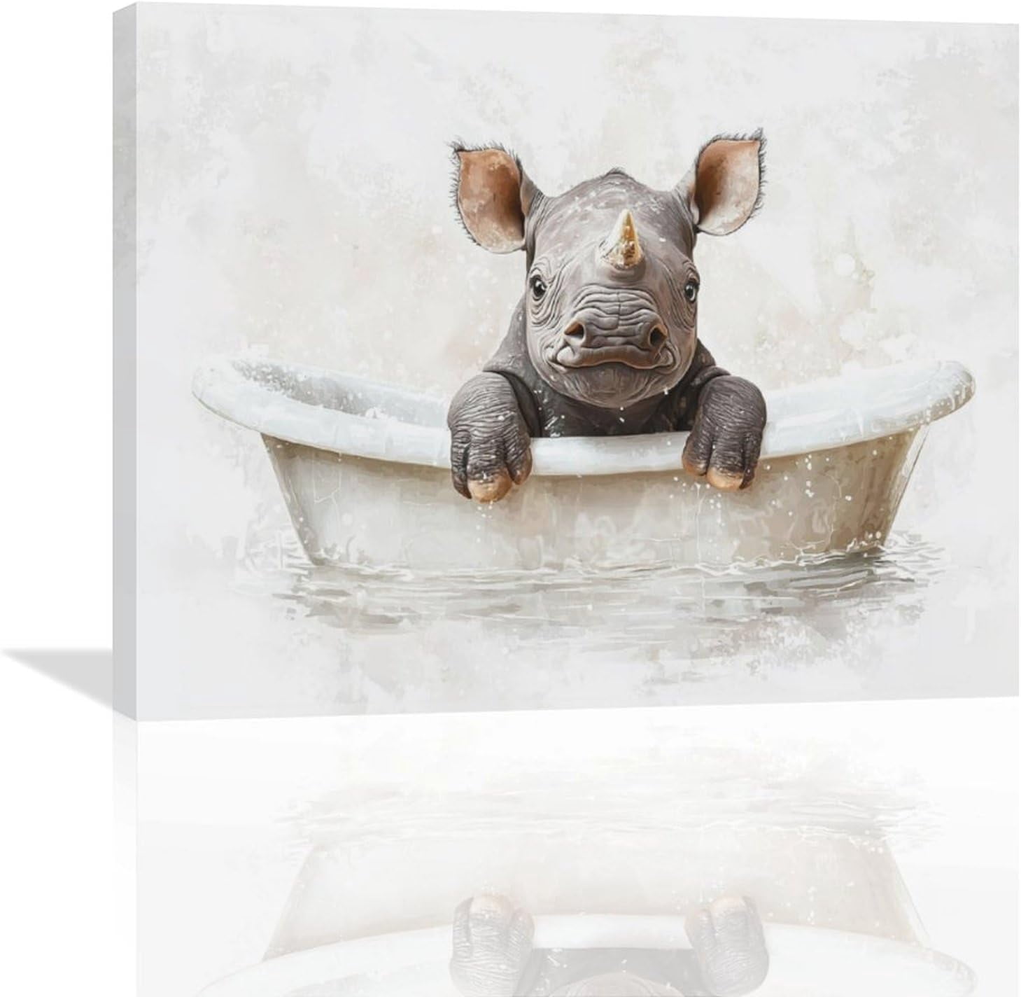 HFDF Rustic Bathroom Rhino Wall Art Farmhouse Rhino Baby Bathtub ...