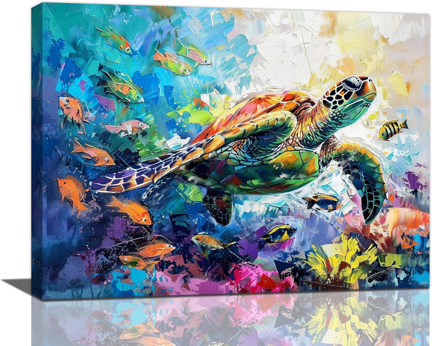 HFDF Sea turtle Decor Wall Art Abstract Ocean Sea Turtle Pictures ...