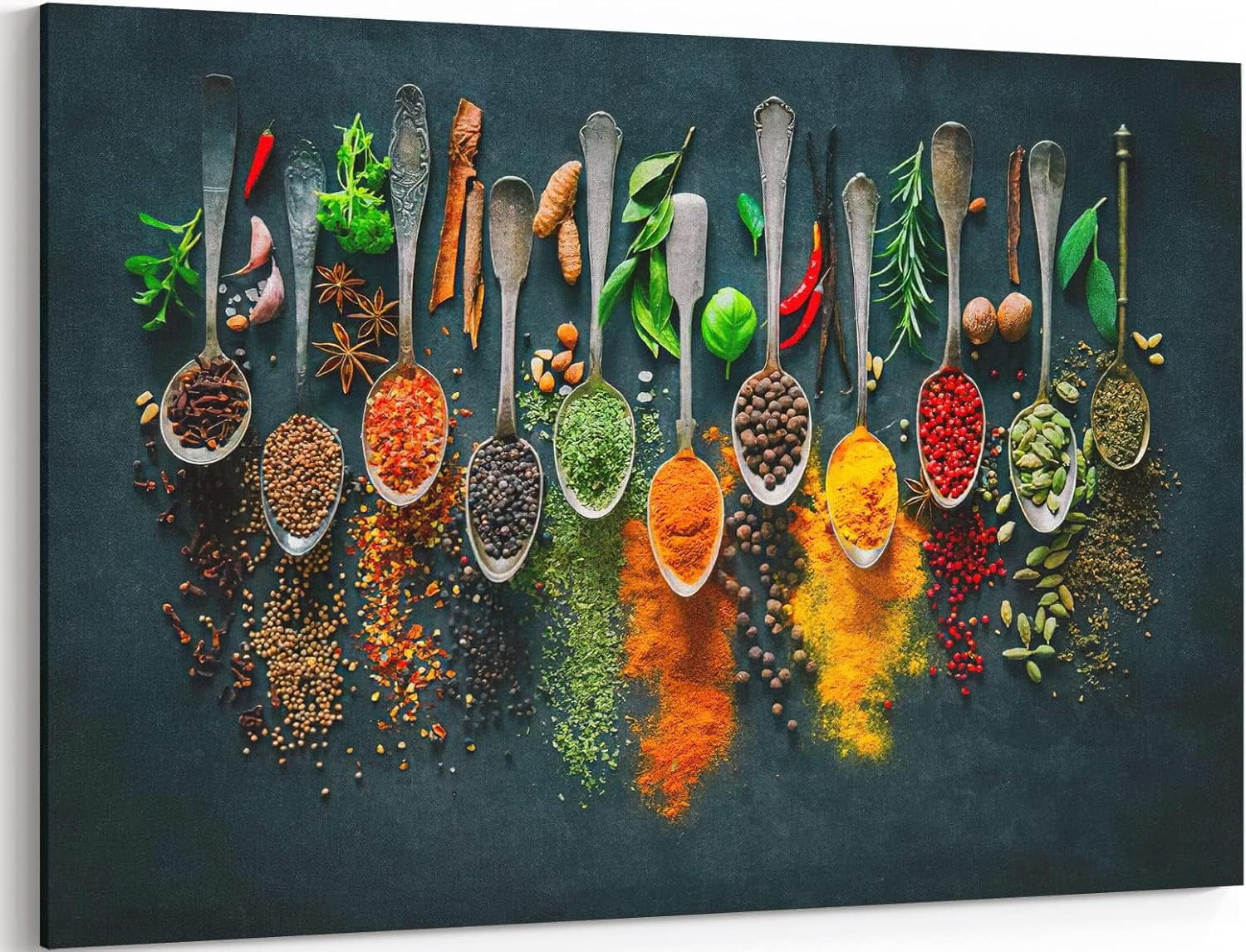 HFDF Spices Wall Decor Colorful Kitchen Canvas Wall Art Poster Prints ...