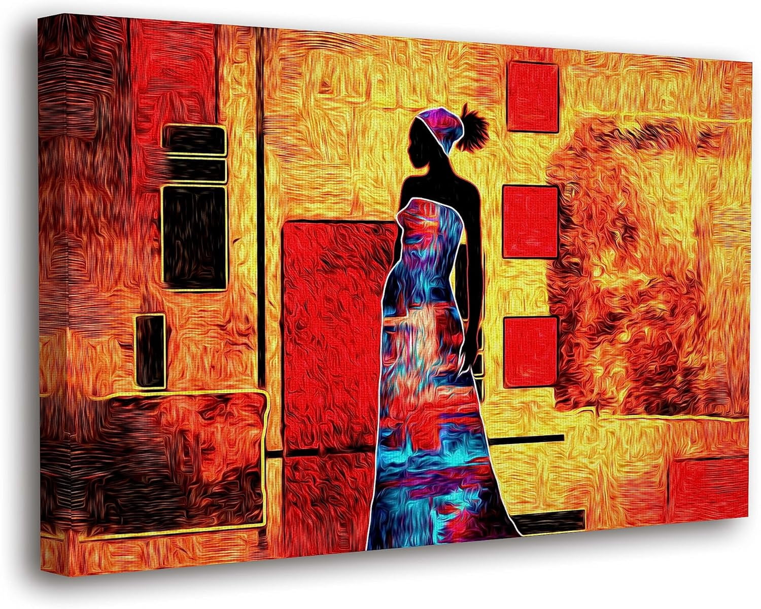 HFDF Spiritualhands African Masks Canvas Wall Art African Lady Canvas ...