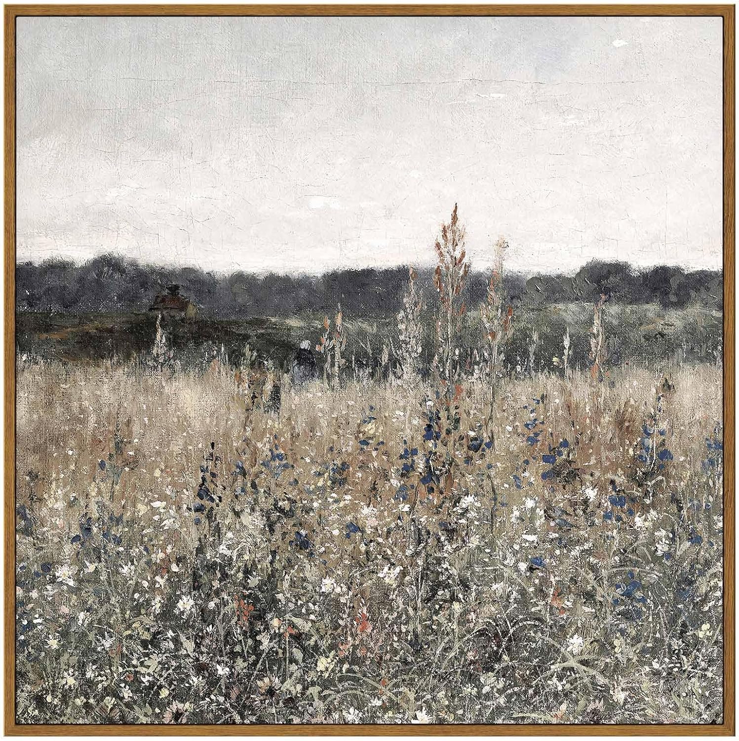HFDF SquareCanvas Wall Art, Large Decor Field of Oats Grassland ...