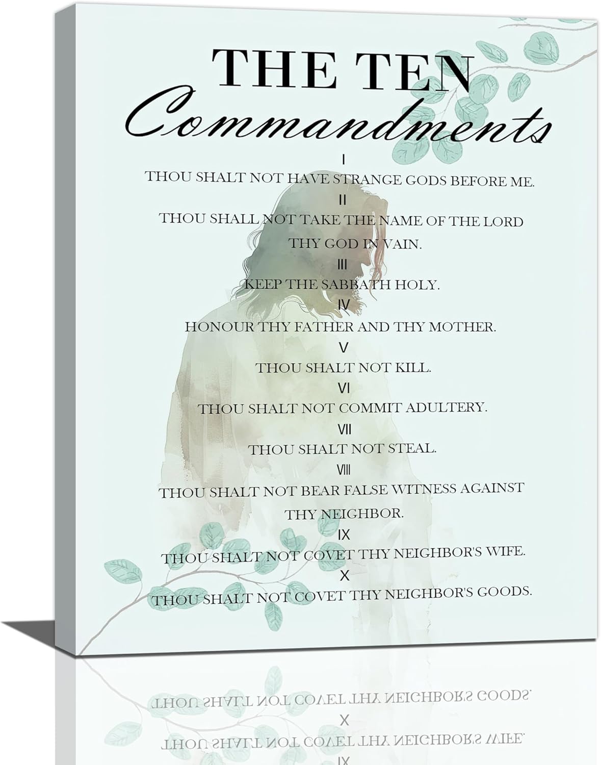 HFDF Ten Commandments Wall art Bible Verses Canvas Wall Décor Christian ...