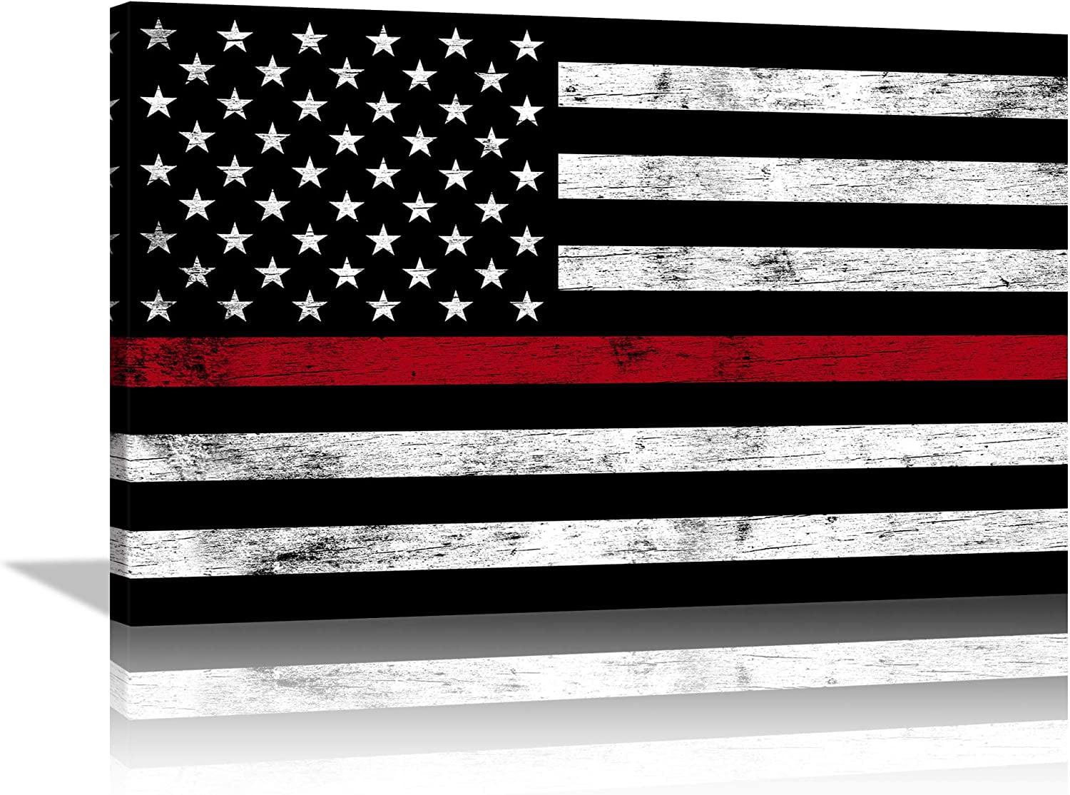 HFDF Th Red Le Firefighter USA US American Flag Canvas Prts Wall Art ...