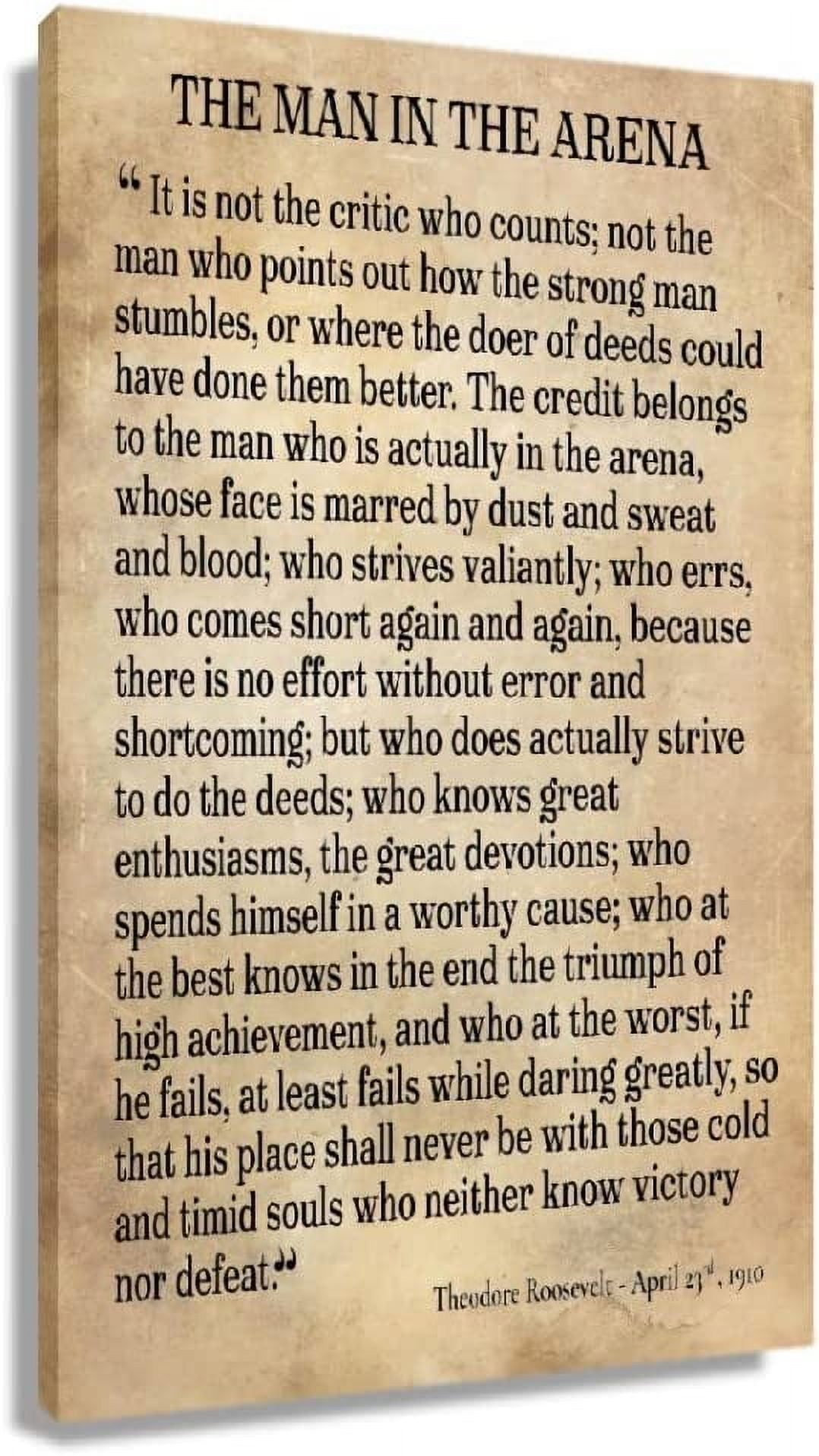 HFDF The Man The Arena Poster spirational Wall Art Prts Modern Vtage ...