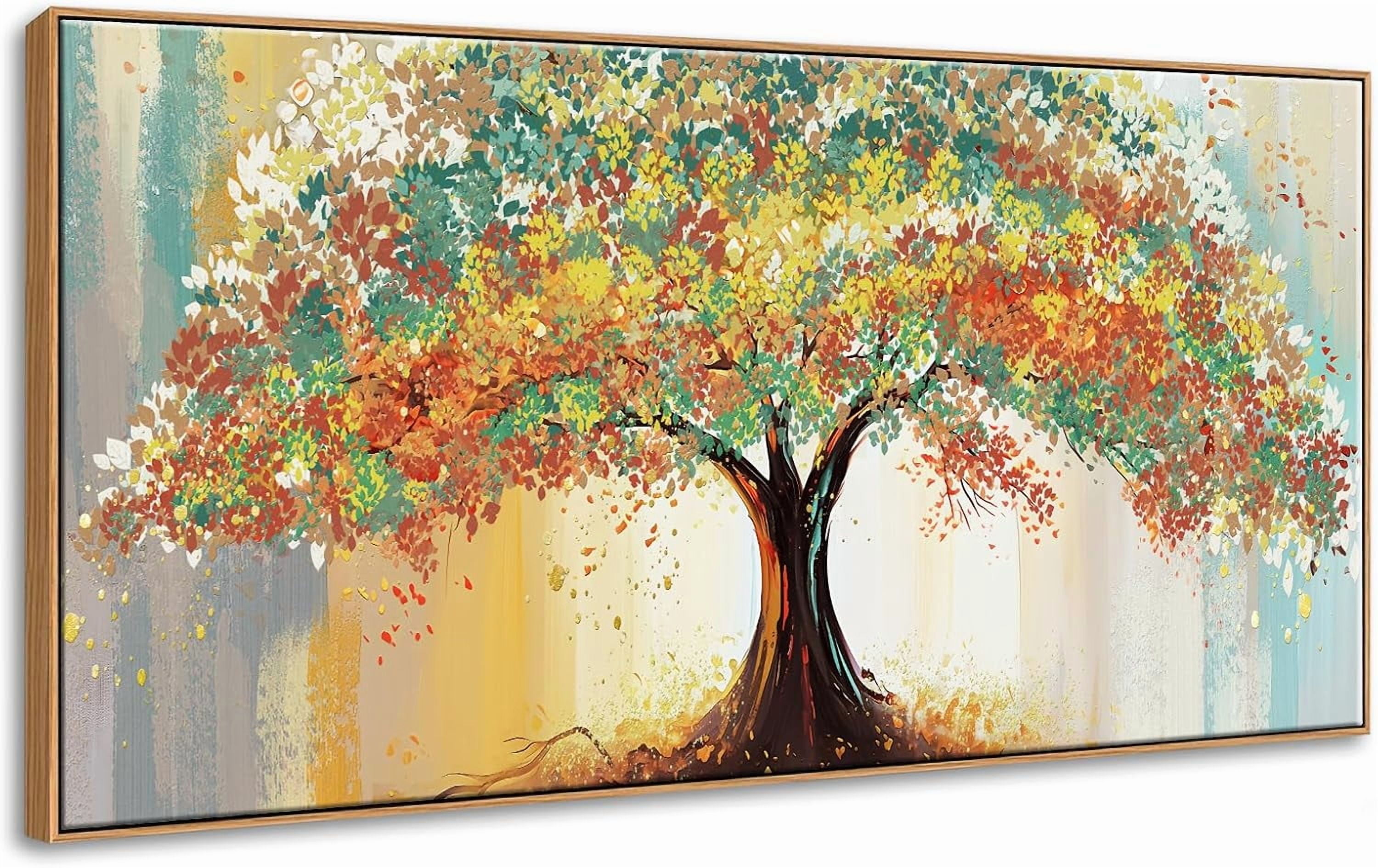 HFDF Tree of Life Wall Art, Colorful Trees Landscape Patgs Prts, Large ...