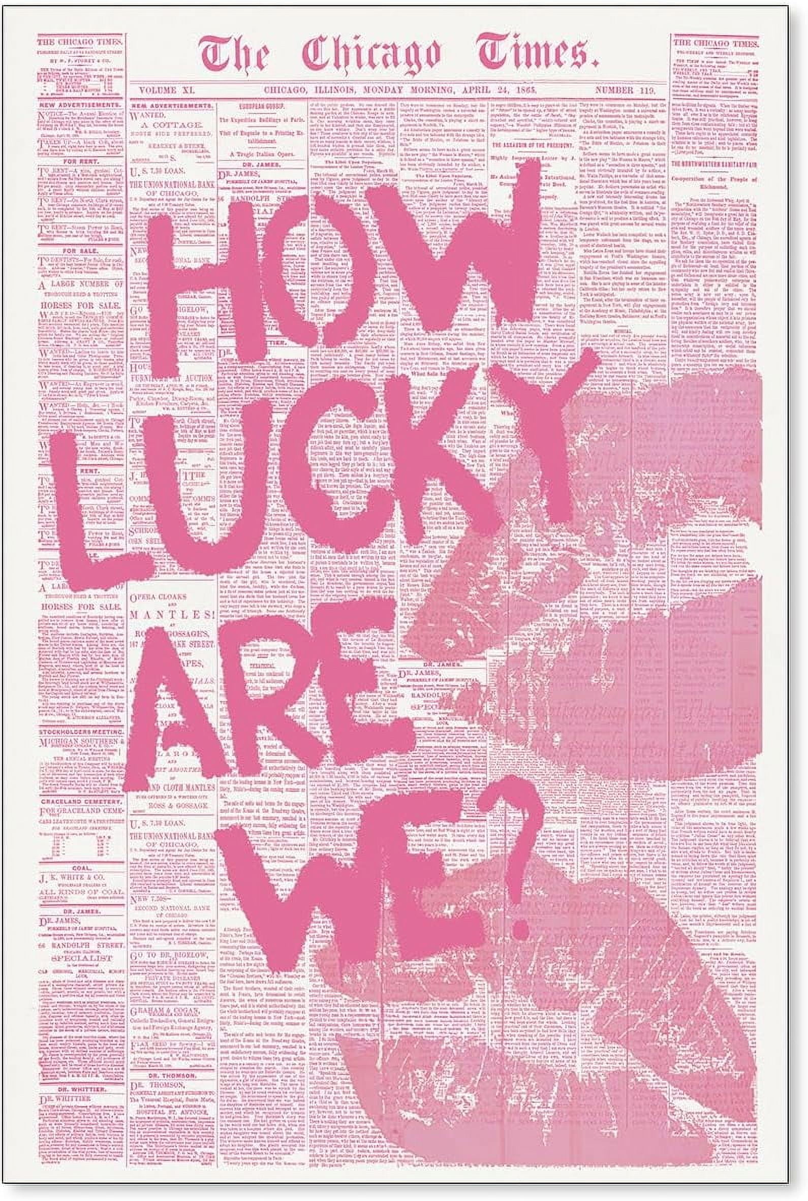 HFDF Trendy Pk How Lucky Are We Wall Art Retro NewsPaper Posters Prt ...
