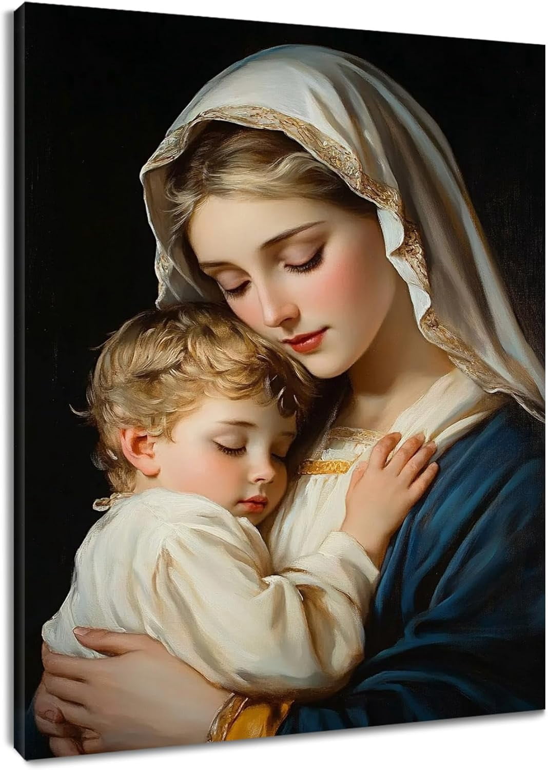 HFDF Virg Mary Wall Art for Bathroom Christ Jesus Baby Nestled Virg ...