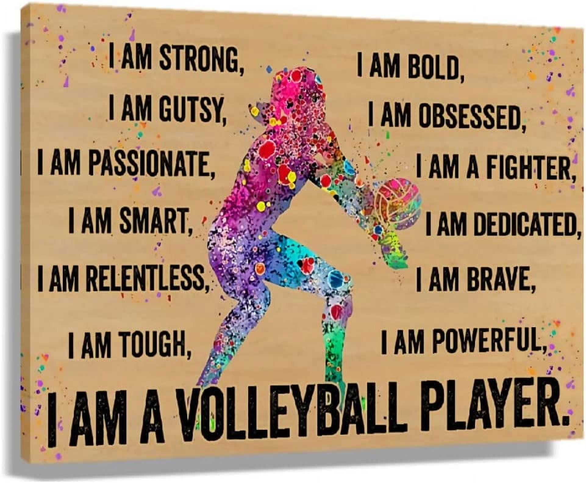 HFDF Volleyball Player Motivational Sports Posters Vintage Art Canvas ...