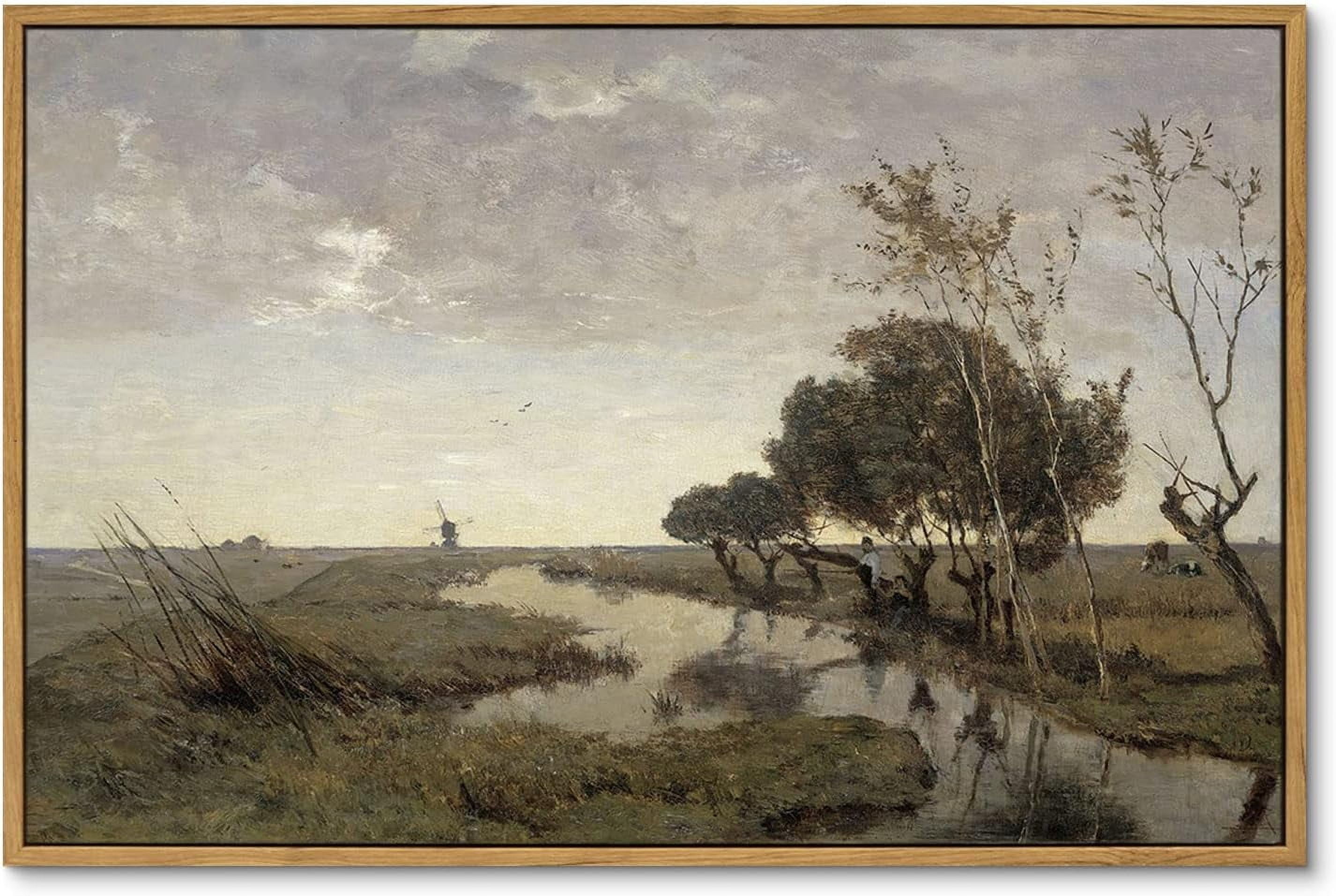 HFDF Vtage Canvas Wall Art, Natural Scenery Wall Art for Livg Room ...