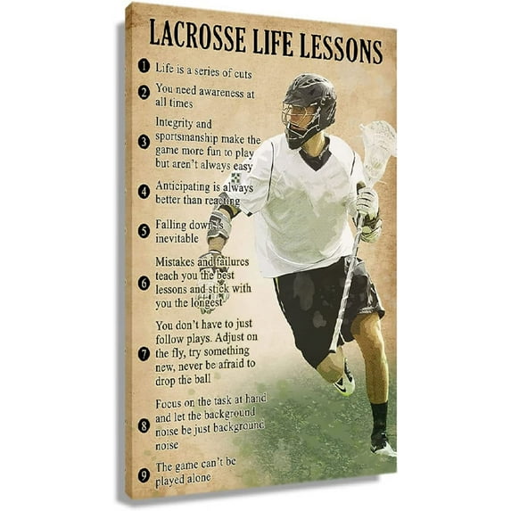 HFDF Vtage Lacrosse Posters Educational Knowledge Art Quotes Wall Decor ...