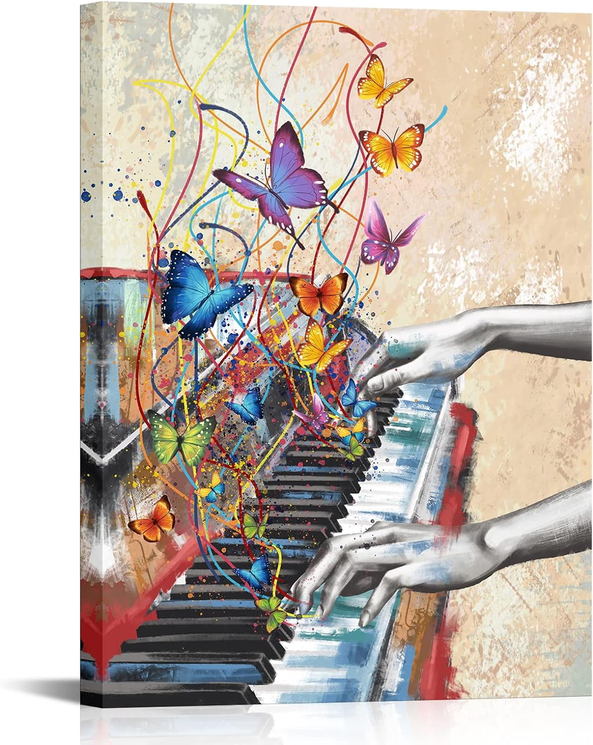 HFDF Vtage Music Canvas Wall Art Piano Patg Picture Prt on Canvas Art ...