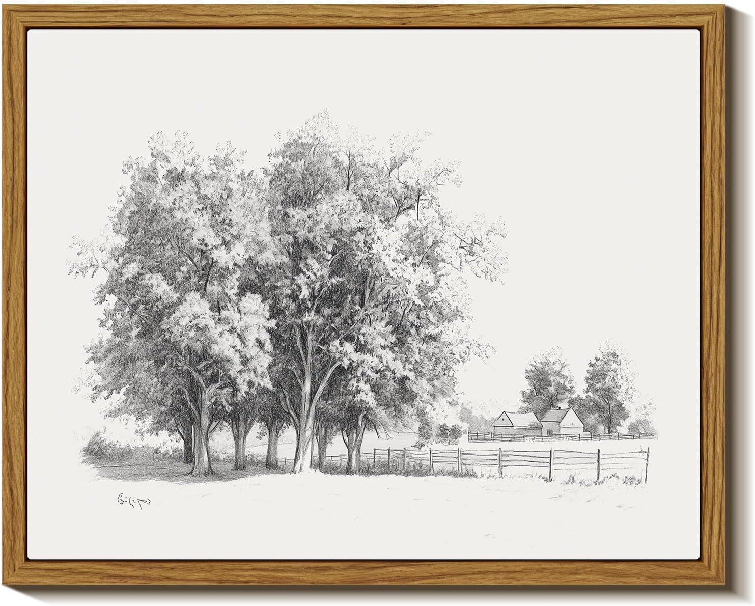 HFDF Wall Art for Livg Room Vtage Tree Canvas Art Black and White ...
