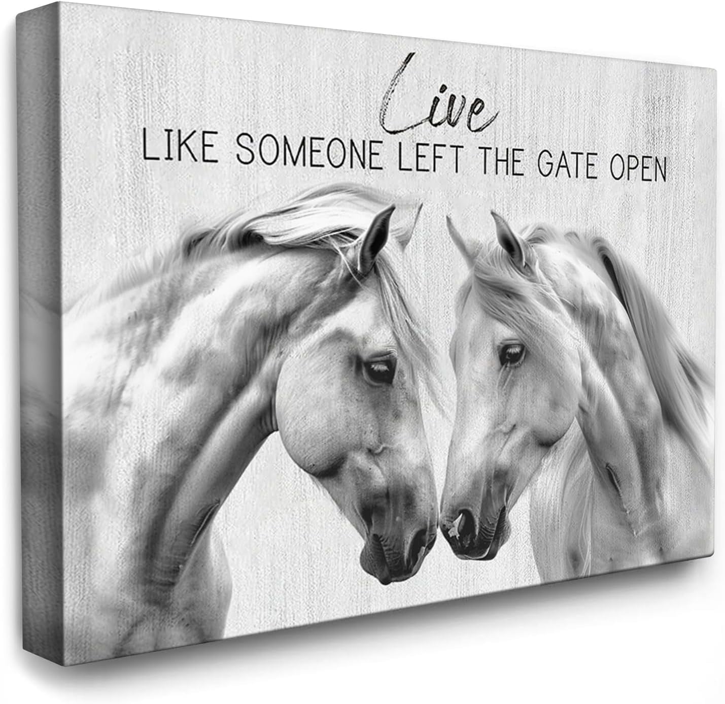 HFDF White Religious Horse Canvas Wall Art - Rustic Horse Picture Wall ...